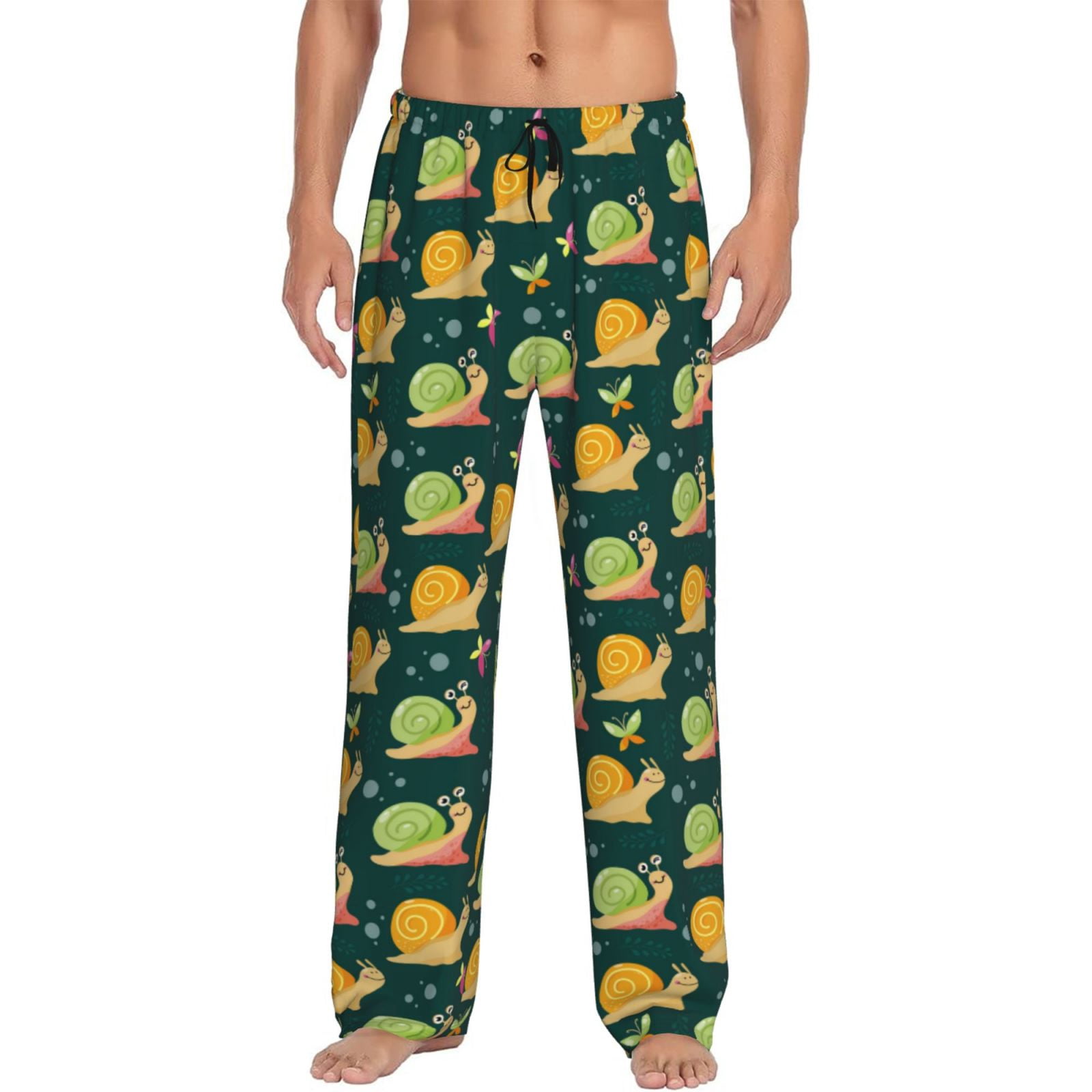 Balery Snails And Butterfies print Men's Pajama Pants,Ultra Lightweight ...