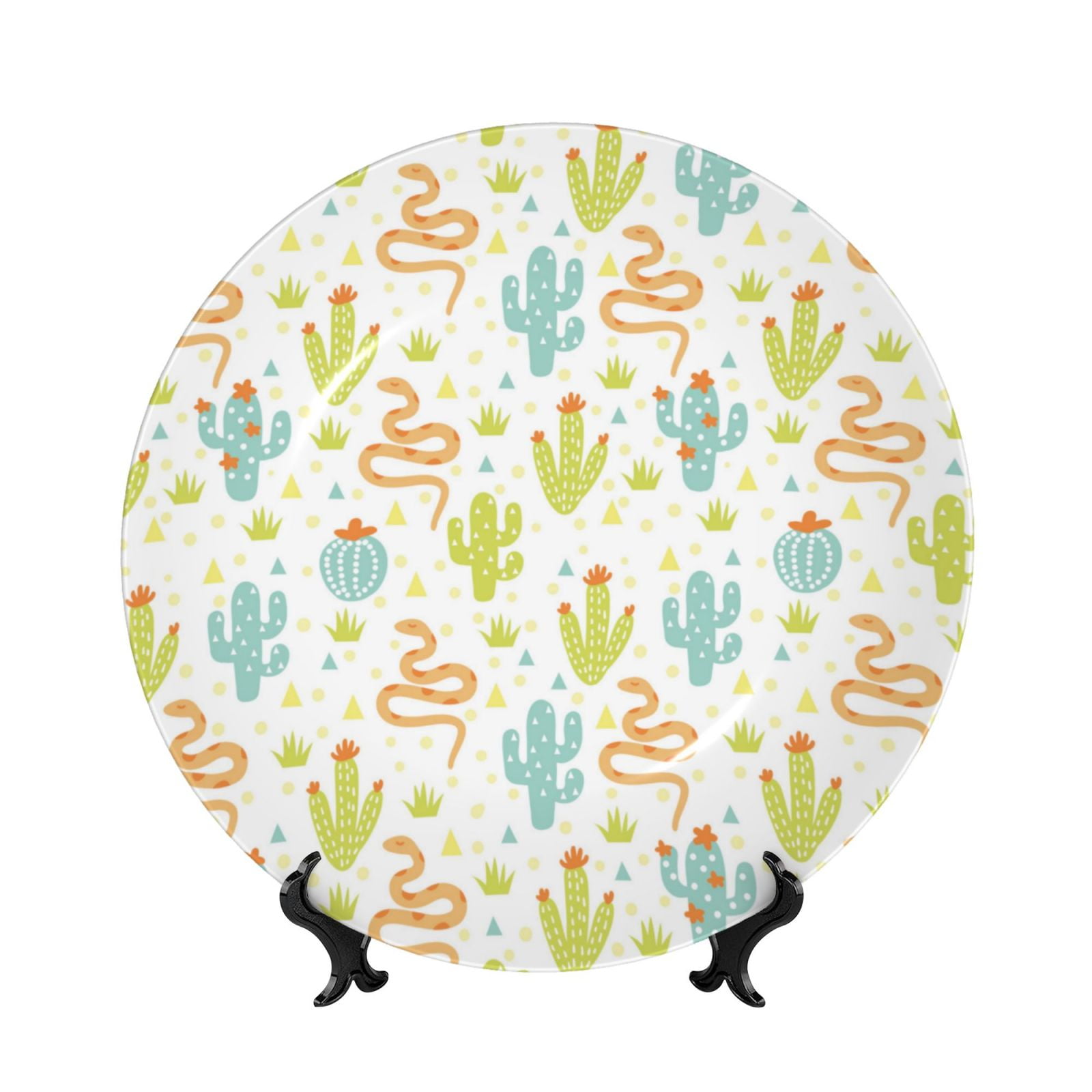 Balery Snake And Cactus Print Bone China Decorative Plate Ceramic ...