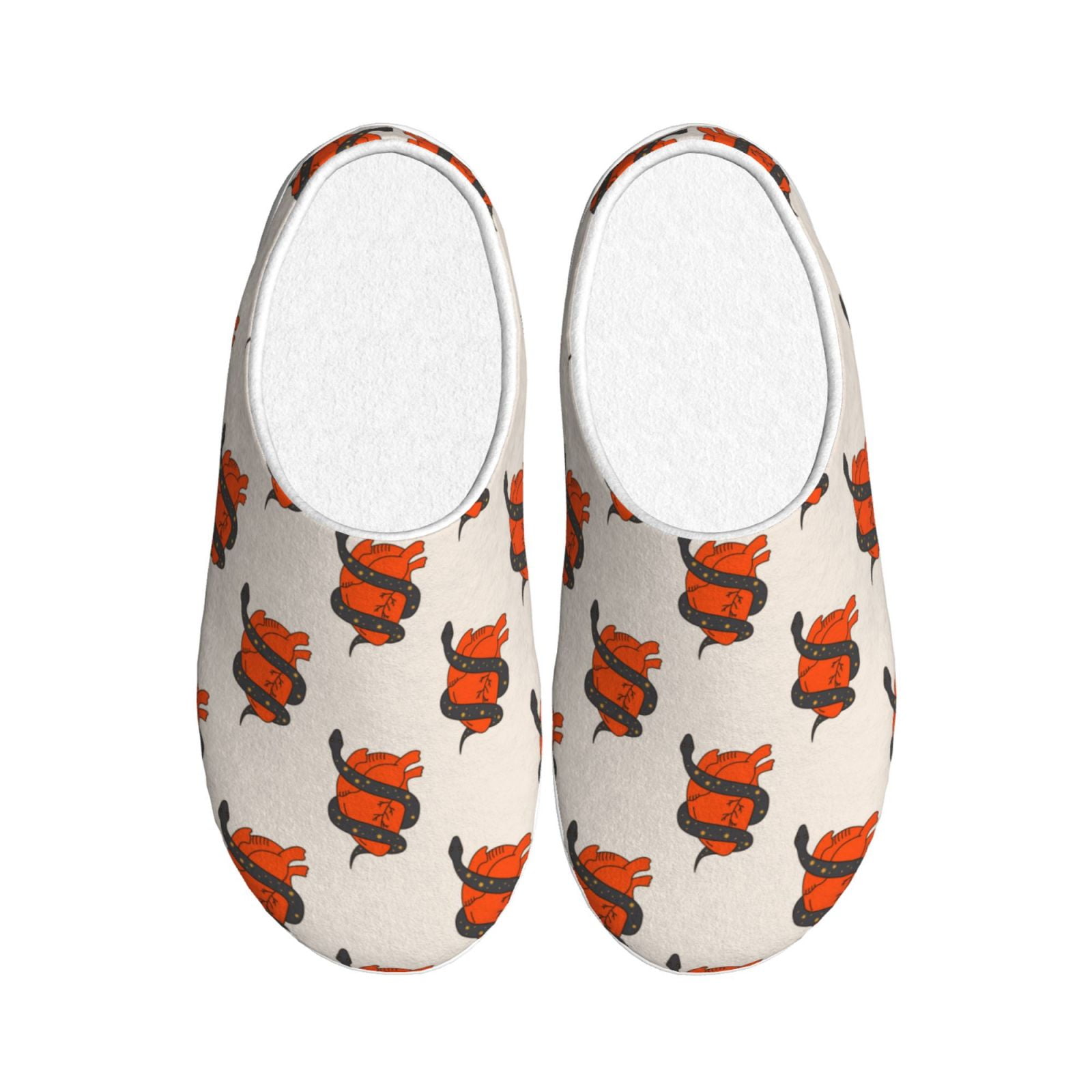 Balery Snake Around Heart Pattern Women's Fuzzy Memory Foam Slippers ...
