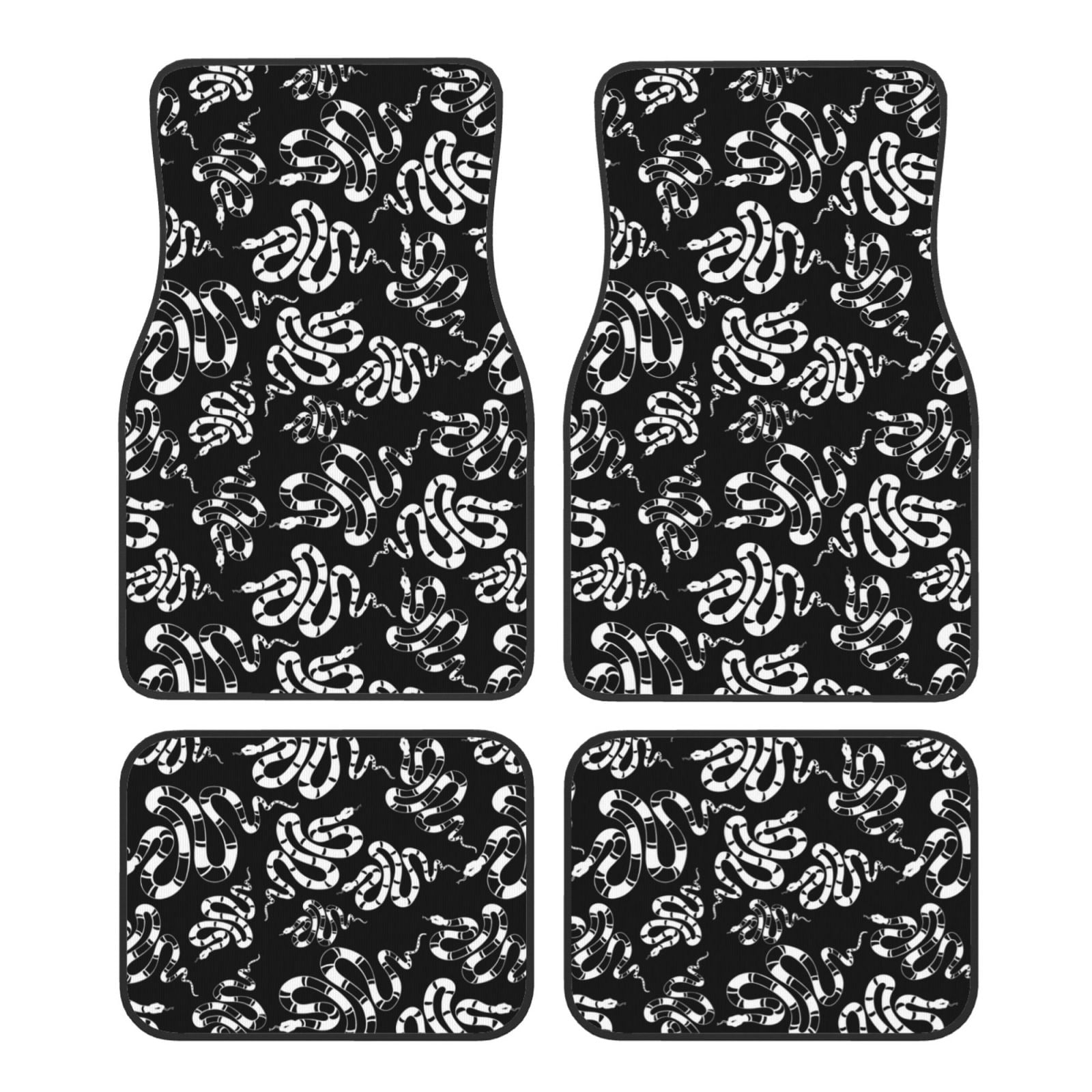 Balery Snake Pattern 4-Piece Floor Mats, Heavy-Duty Rubber Liners, Anti ...