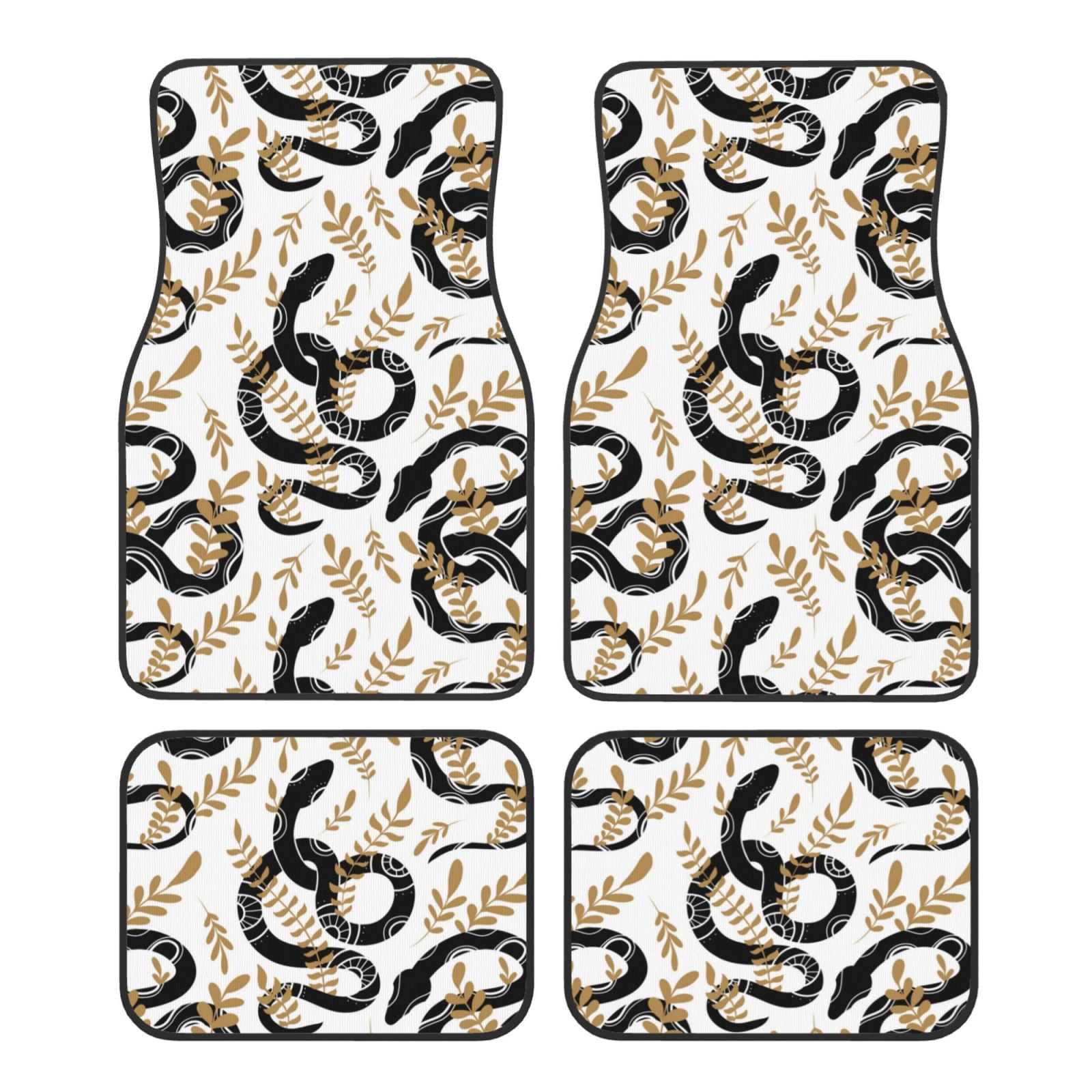 Balery Snake Pattern 4-Piece Floor Mats, Heavy-Duty Rubber Liners, Anti ...