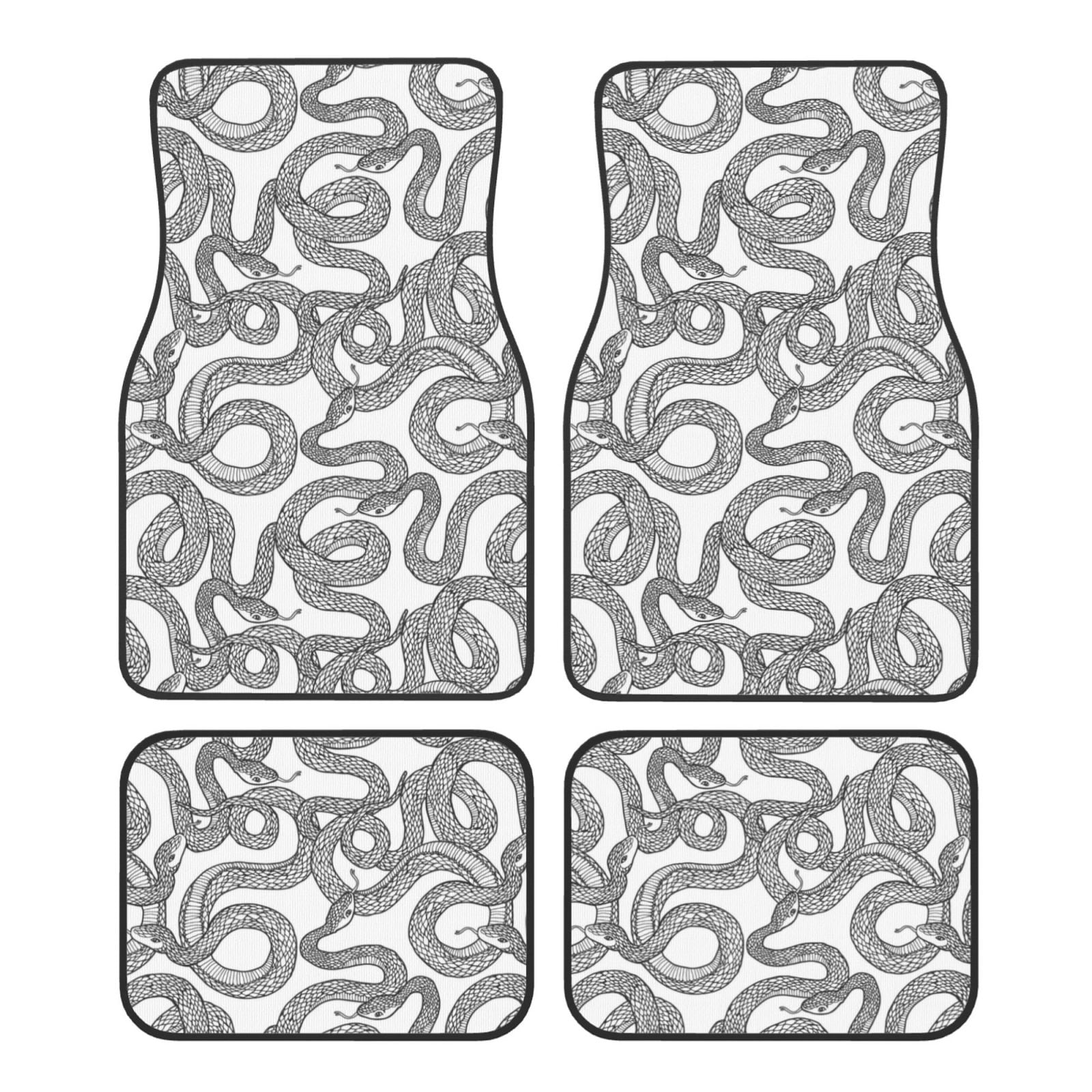 Balery Snake Pattern 4-Piece Floor Mats, Heavy-Duty Rubber Liners, Anti ...