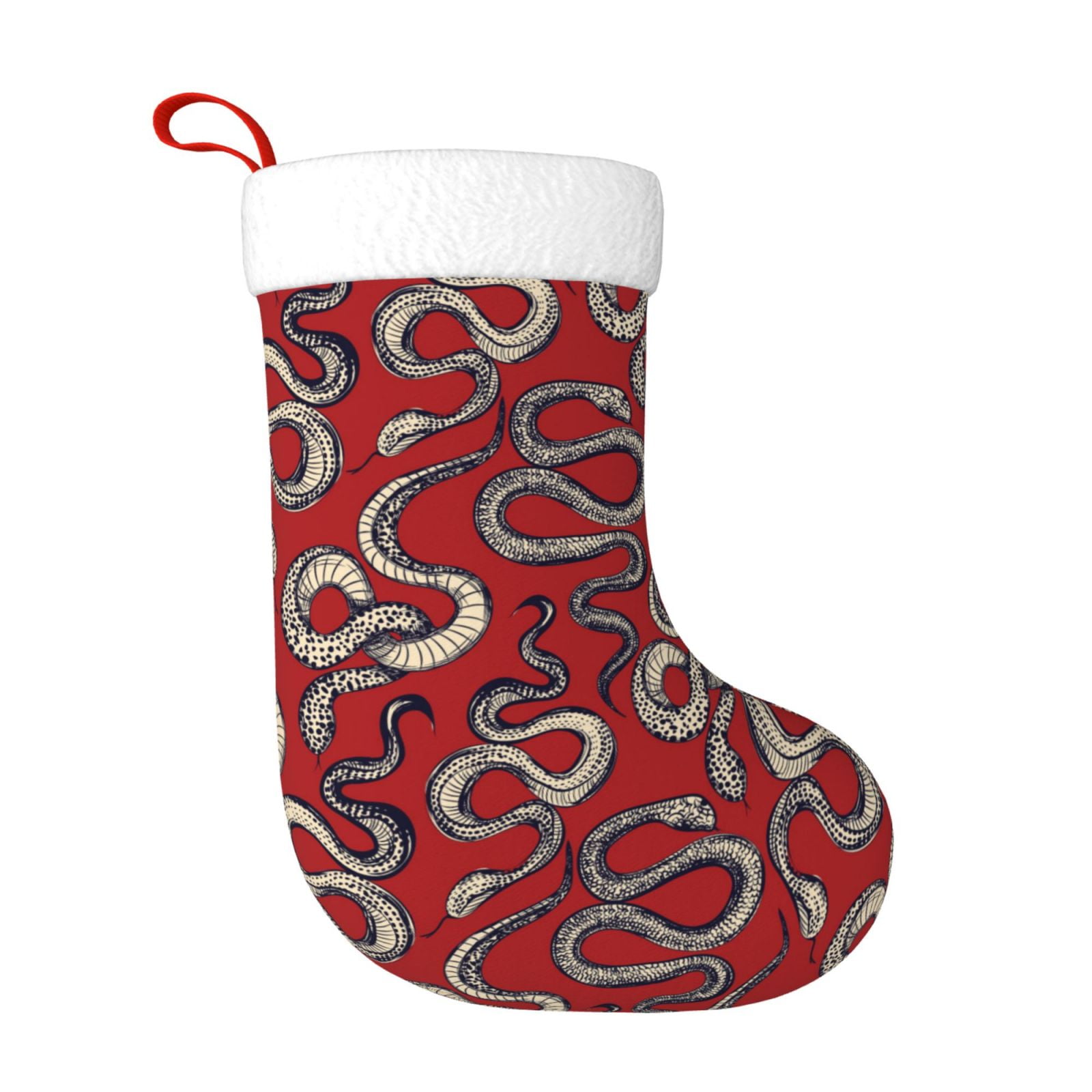 Balery Snake Pattern Christmas Stockings with Initials, 18" Large Knit ...