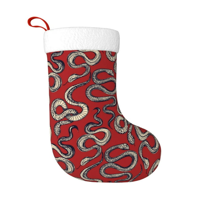 Balery Snake Pattern Christmas Stockings with Initials, 18" Large Knit ...