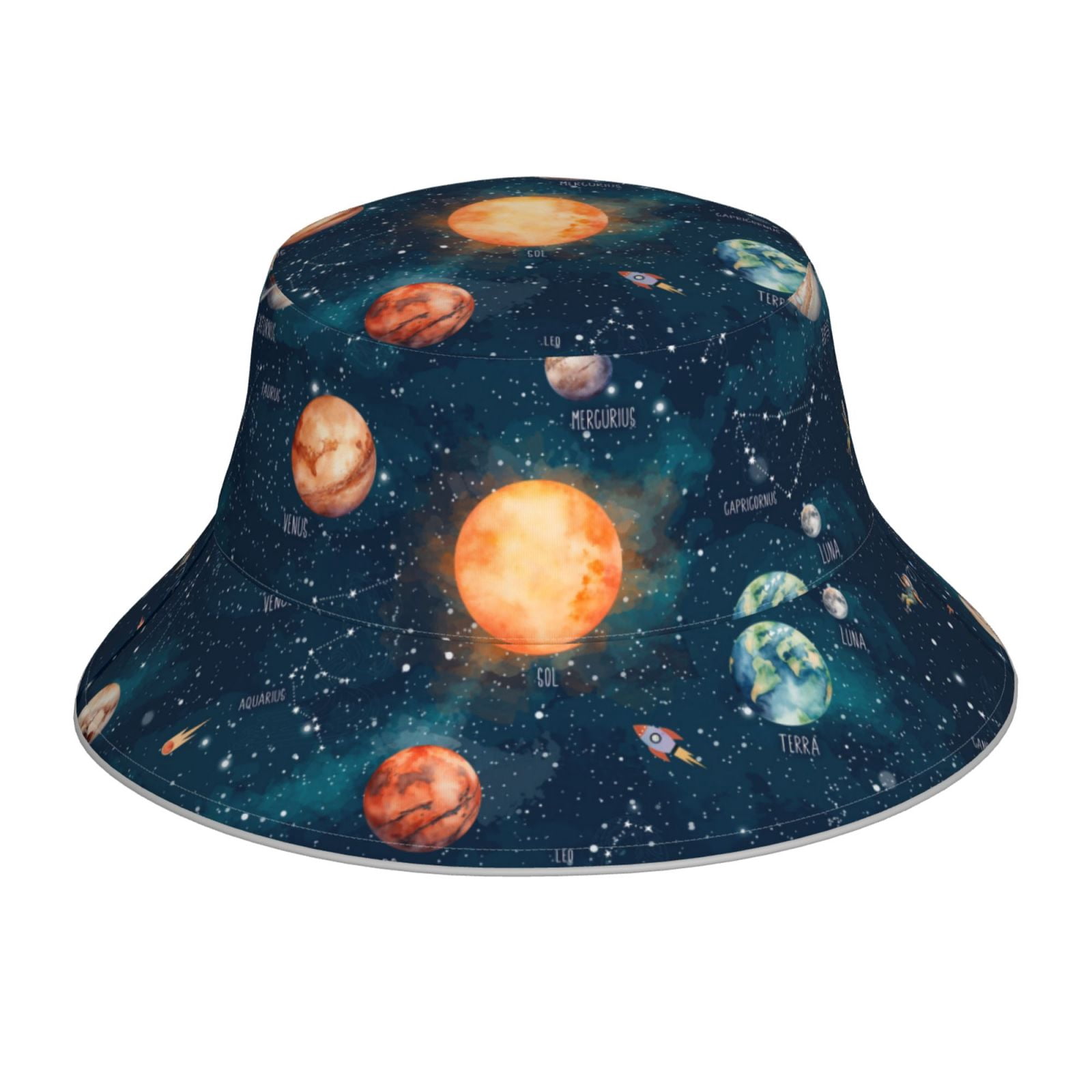 Balery Solar System And Planets Sun Hats for Men Women Bucket Hat UPF ...