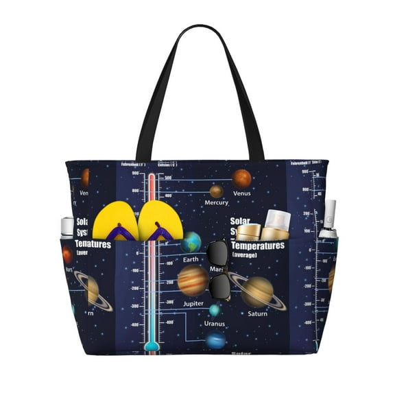 Balery Solar System Beach Travel Bag - Water-Resistant, Large Capacity ...