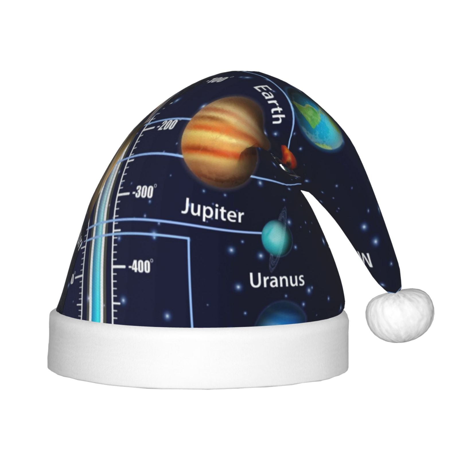Balery Solar System Pattern Santa Hat Christmas Hat Funny Christmas Hat ...