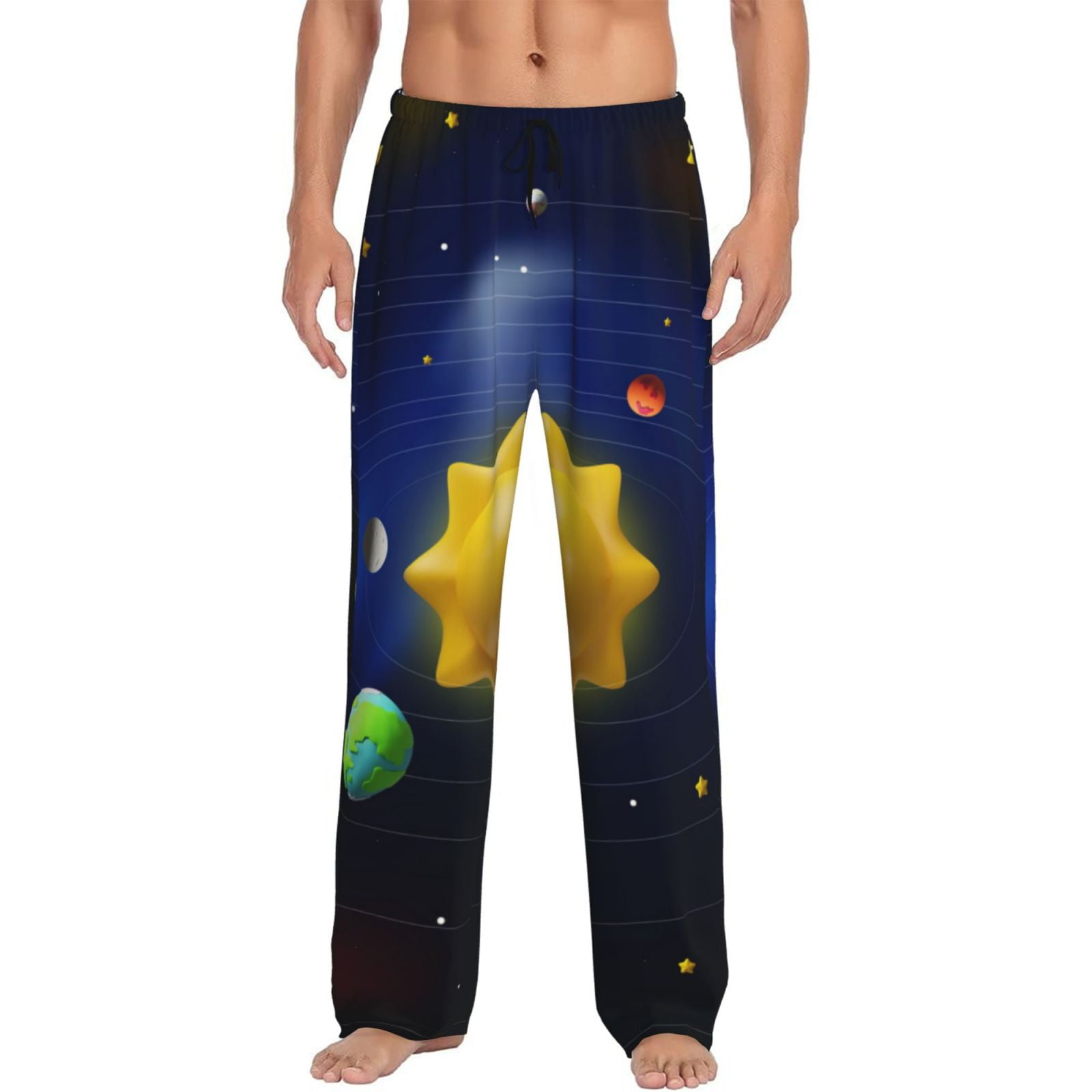 Balery Solar System print Men's Pajama Pants,Ultra Lightweight Pjs ...