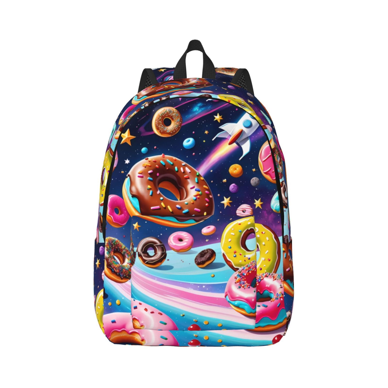 Balery Space Colorful Donut Vintage Canvas Backpack for Men and Women ...