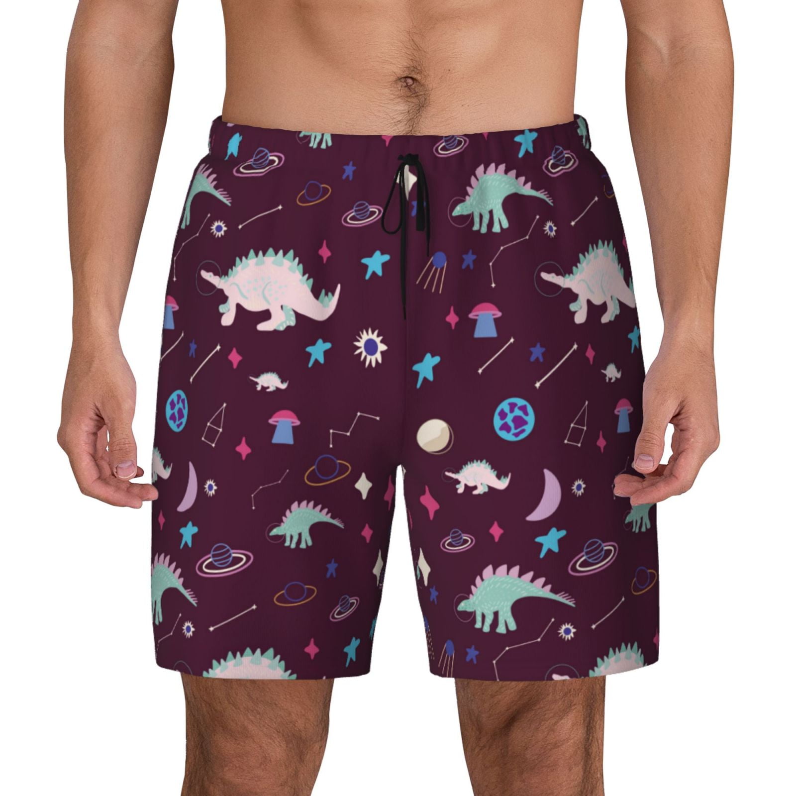 Balery Space Dinosaur Mens Swim Trunks Swim Shorts for Men Quick Dry ...