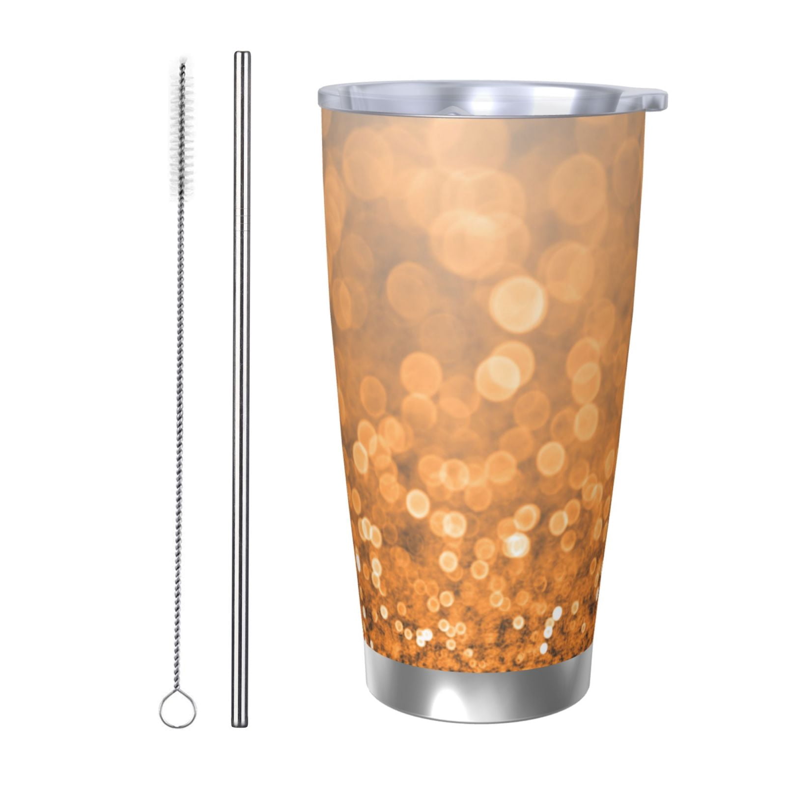 Balery Sparkling Orange and Black Pattern 20oz Insulated Car Cup with ...
