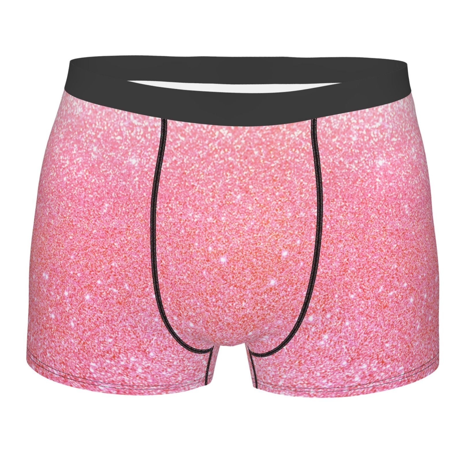 Balery Sparkly Pink Glitter Men's Boxer Briefs, Soft and Breathable ...