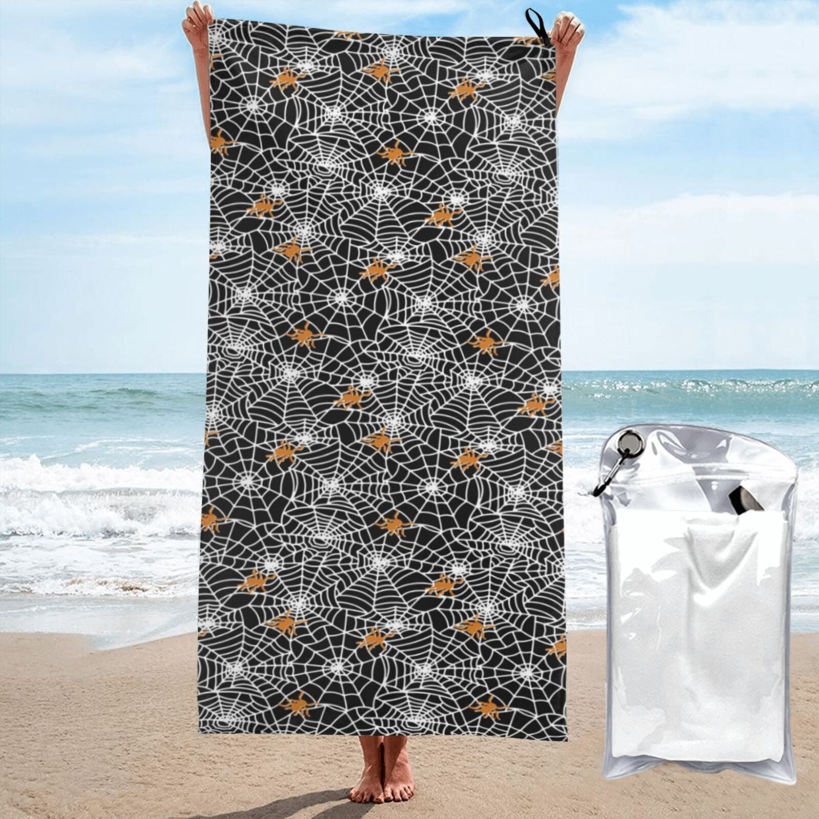 Balery Spider Cobweb Print Towels - Luxurious Jumbo Bath Sheet - Highly ...