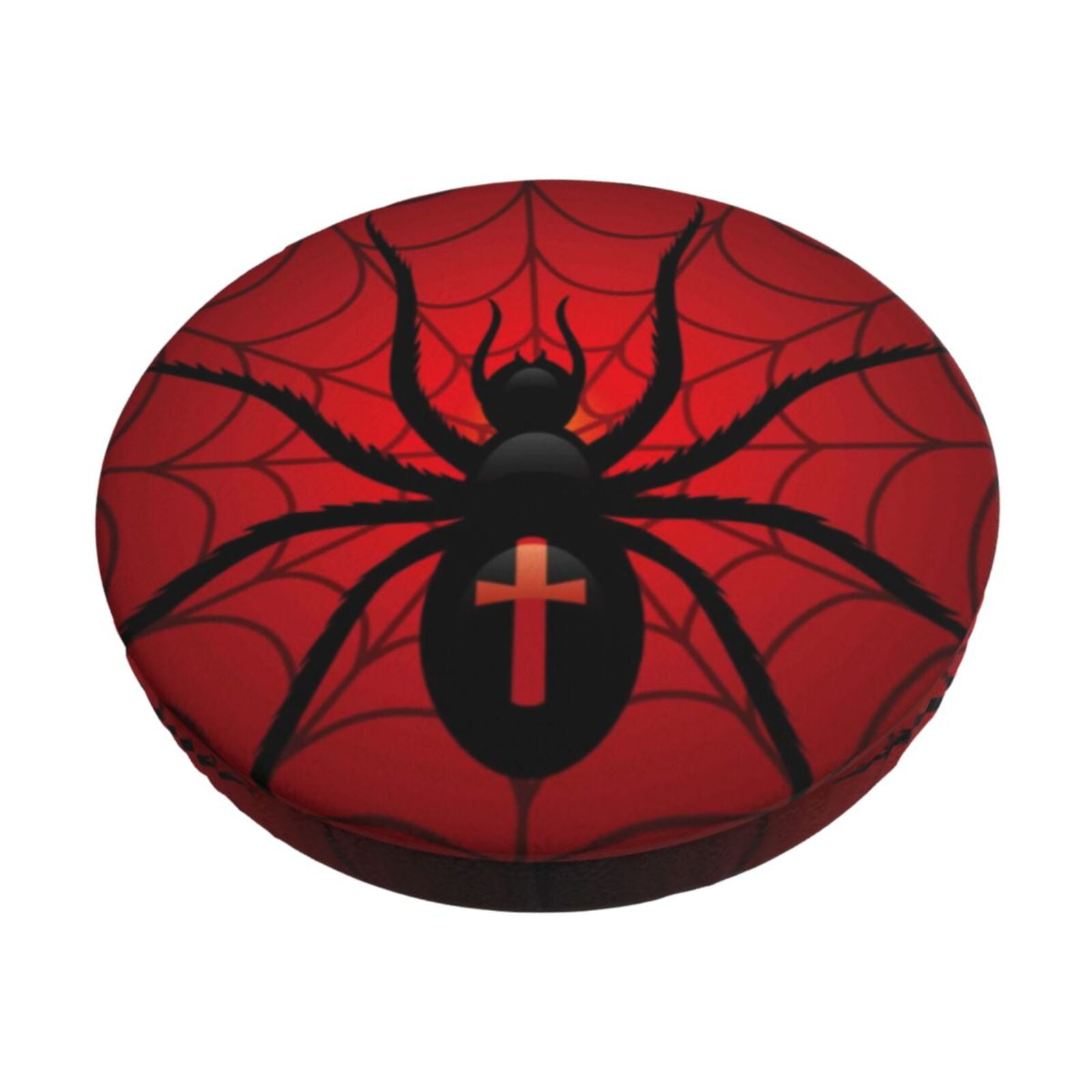 Balery Spider on the Web Round Bar Stool Seat Covers Velvet Fabric ...
