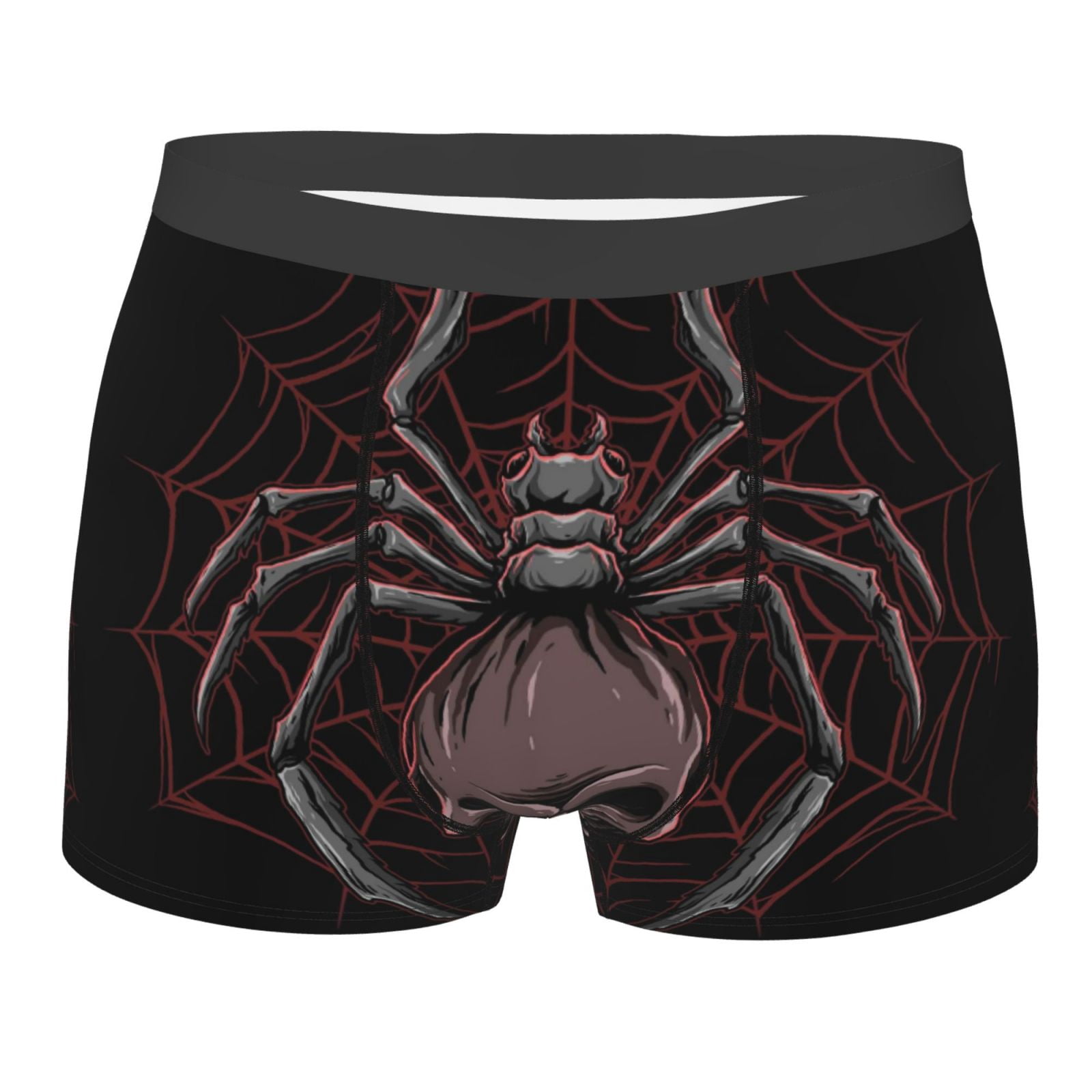 Balery Spider with Skull Men's Boxer Briefs, Soft and Breathable Cotton ...