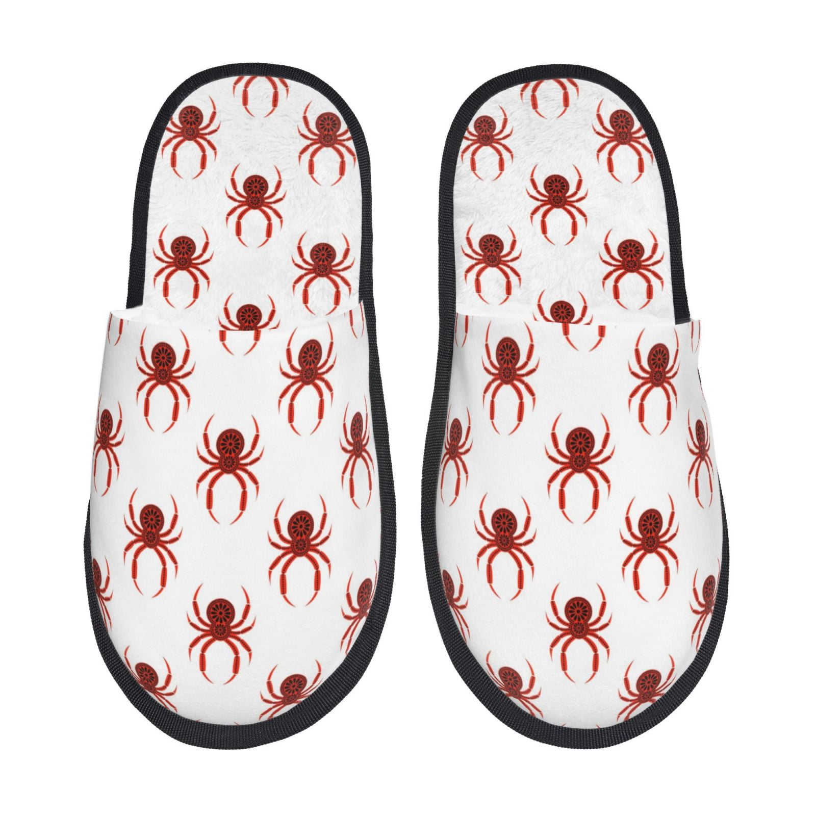 Balery Spiders Insects Slient Indoor Furry Fleece Comfort House Shoes ...