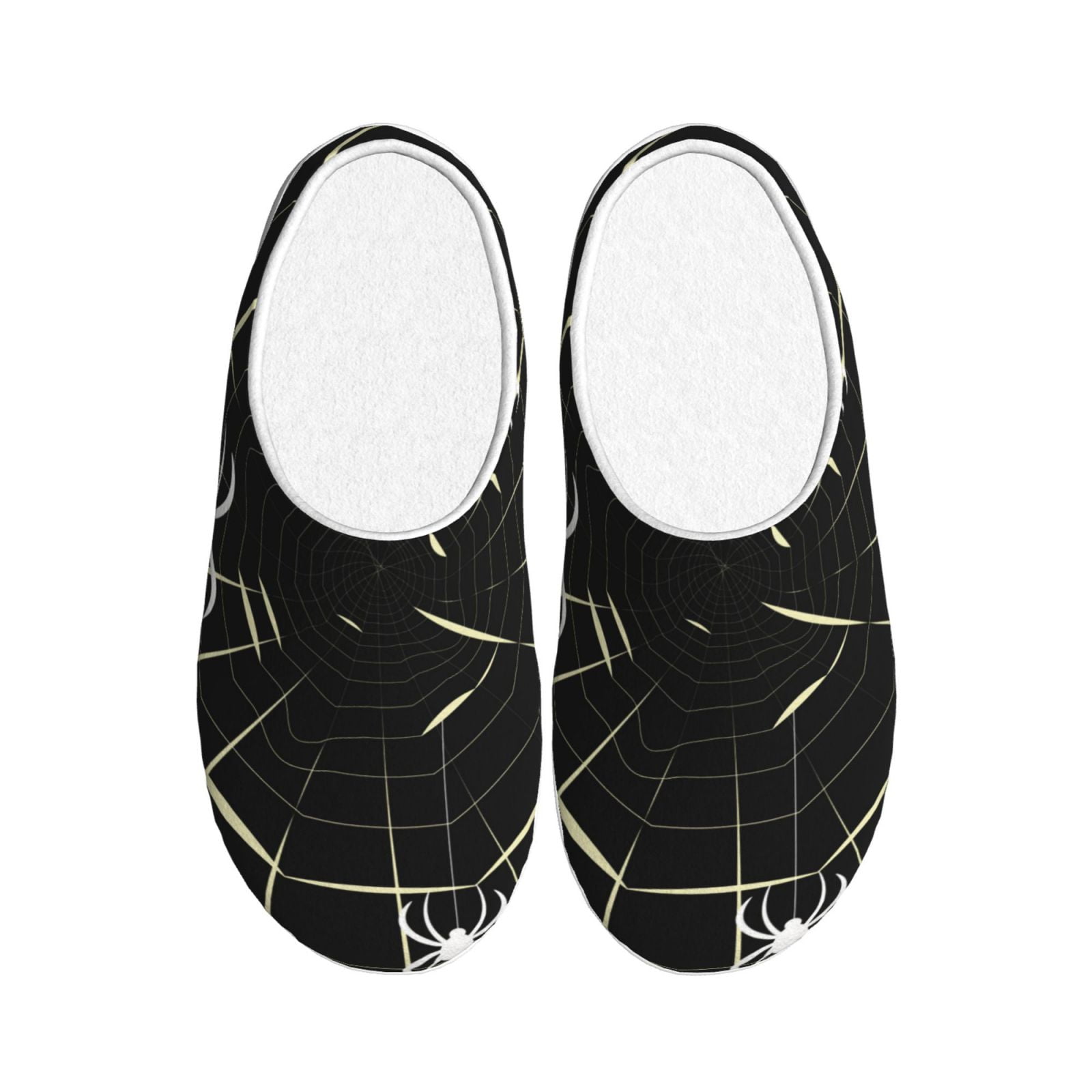 Balery Spiders On The Web Pattern Women's Fuzzy Memory Foam Slippers ...