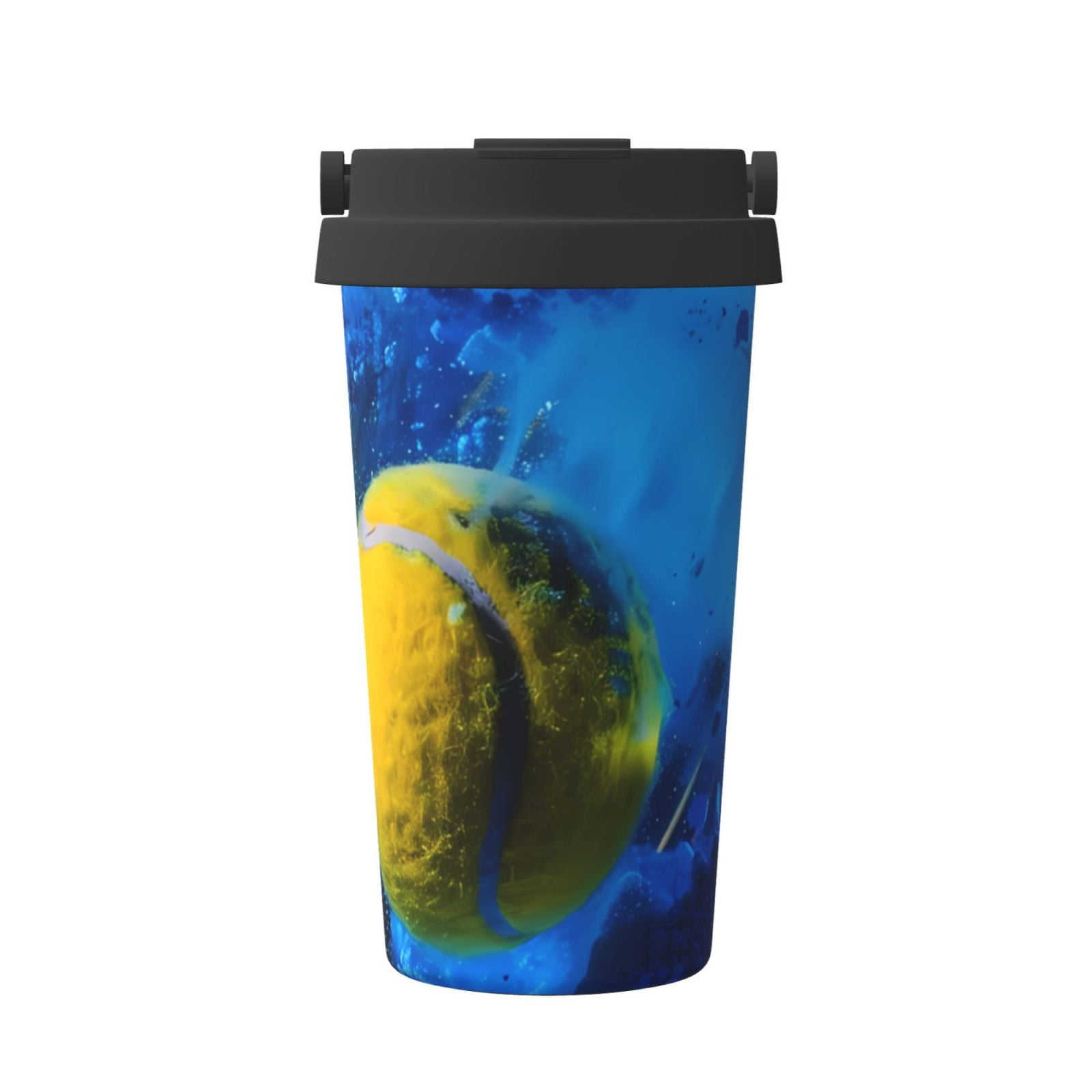 Balery Sports Tennis Ball Pattern Insulated Coffee Travel Mug Stainless ...