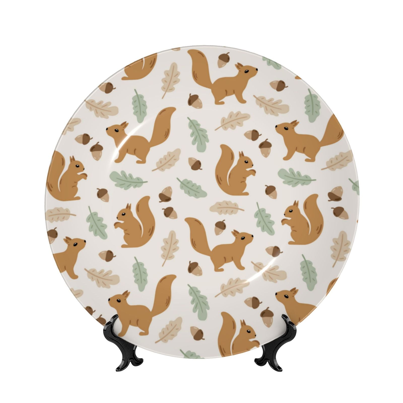 Balery Squirrel And Leaves Print Bone China Decorative Plate Ceramic ...