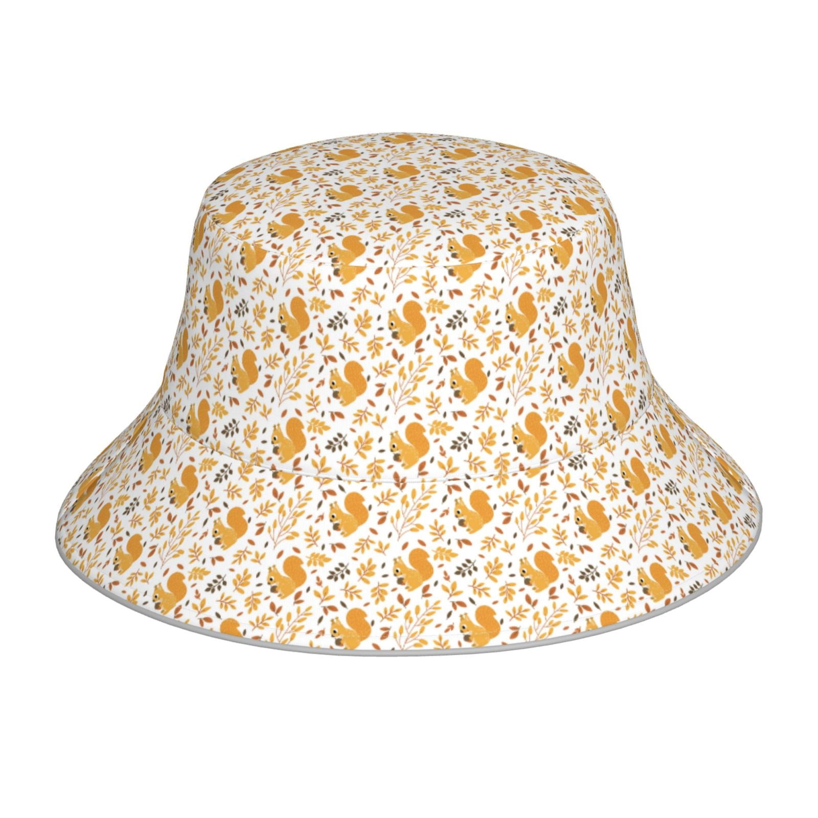 Balery Squirrel And Leaves Sun Hats for Men Women Bucket Hat UPF 50 ...