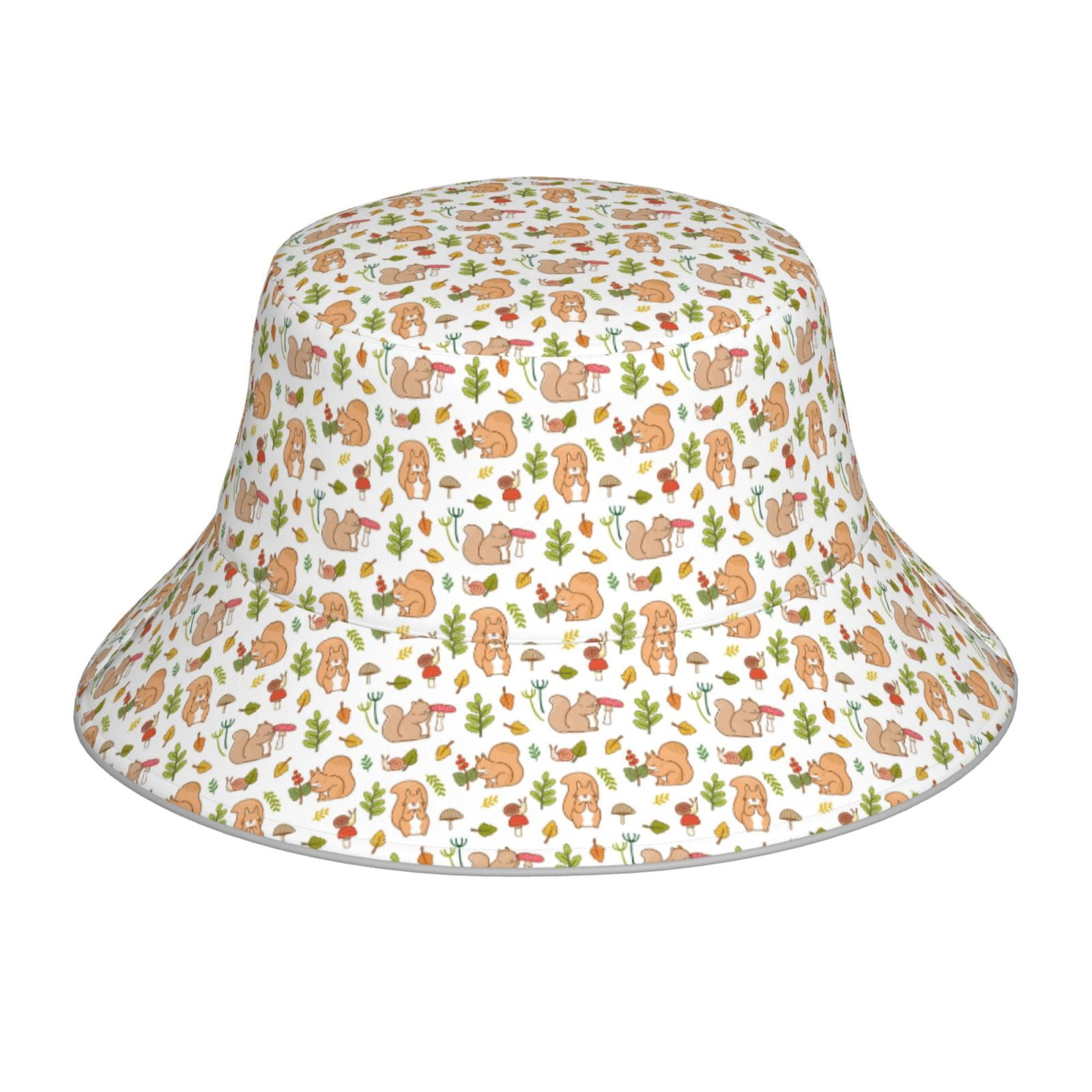 Balery Squirrel And Mushroom Sun Hats for Men Women Bucket Hat UPF 50 ...