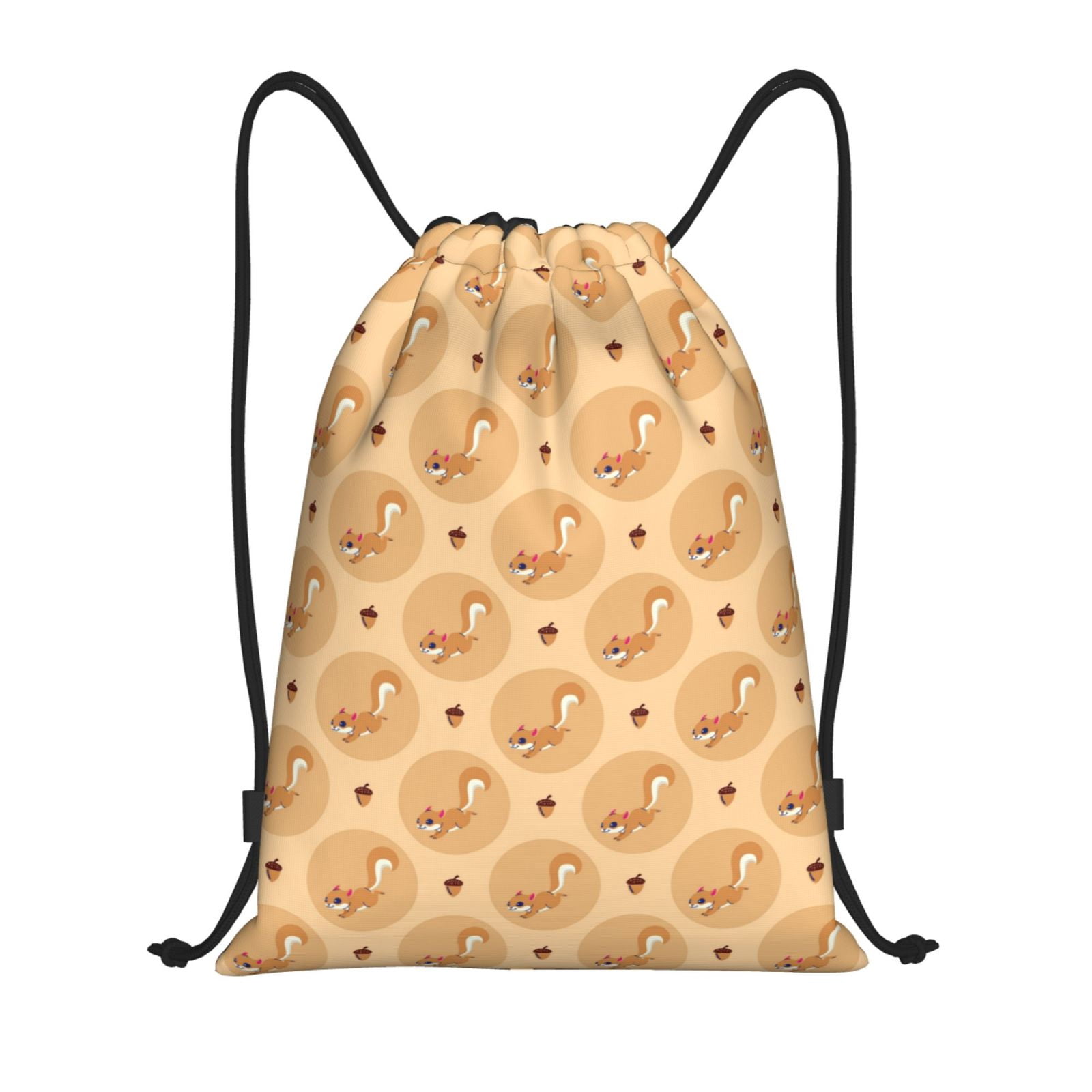 Balery Squirrel And Nuts Pattern Drawstring Backpack Bag Sport Gym ...