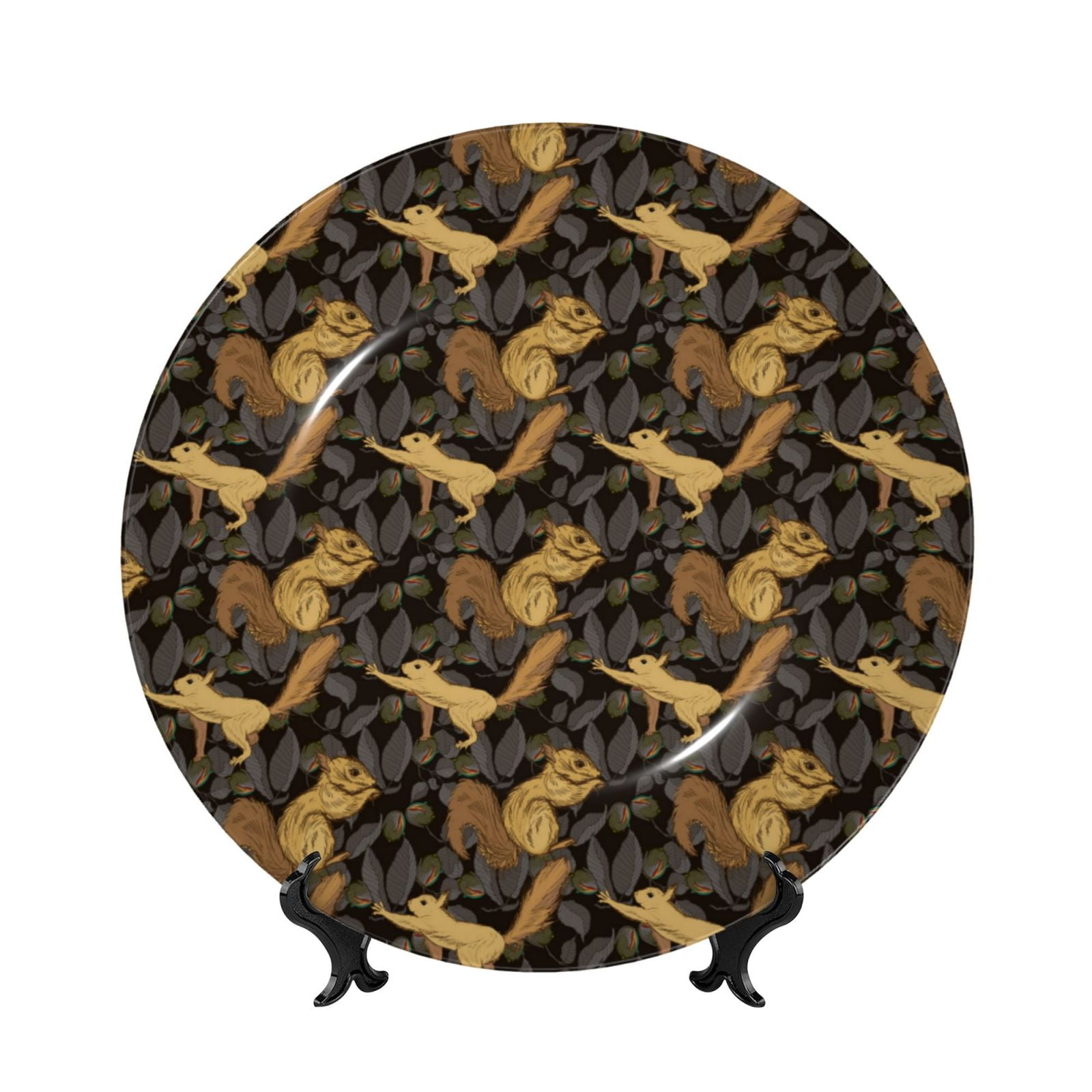 Balery Squirrel Gathering Nuts Print Bone China Decorative Plate ...