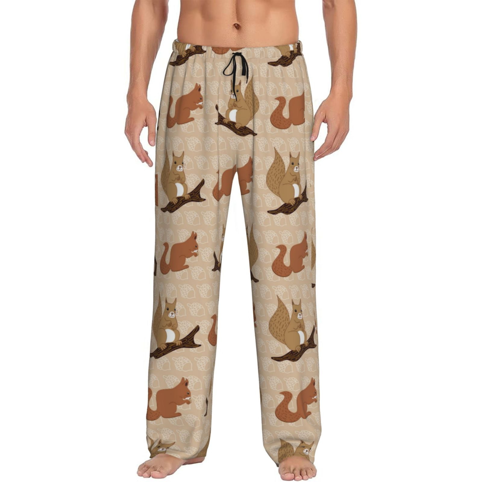Balery Squirrel nut backgrounds print Men's Pajama Pants,Ultra ...