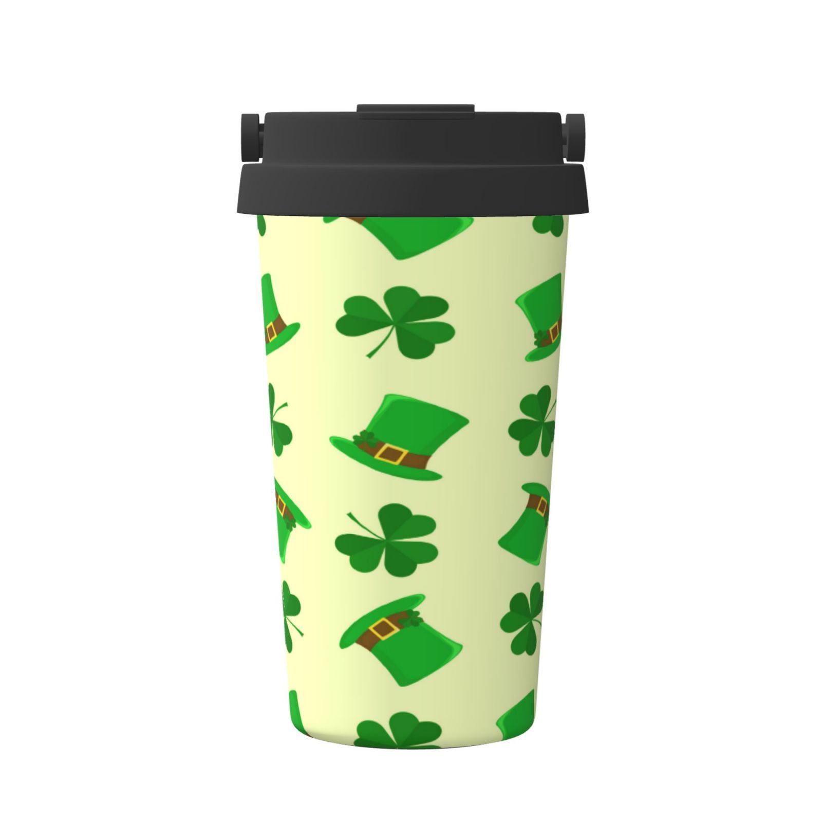 Balery St. Patrick's Day Pattern Insulated Coffee Travel Mug Stainless ...