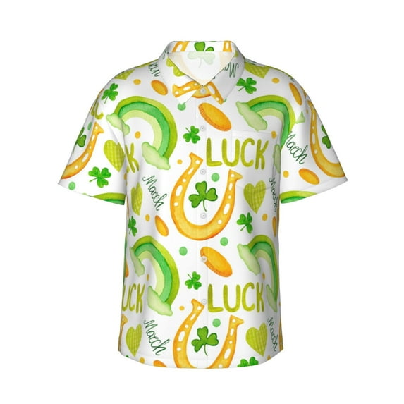 Balery St Patrick's Day1 Print Men's Hawaiian Shirts Short Sleeve Beach ...