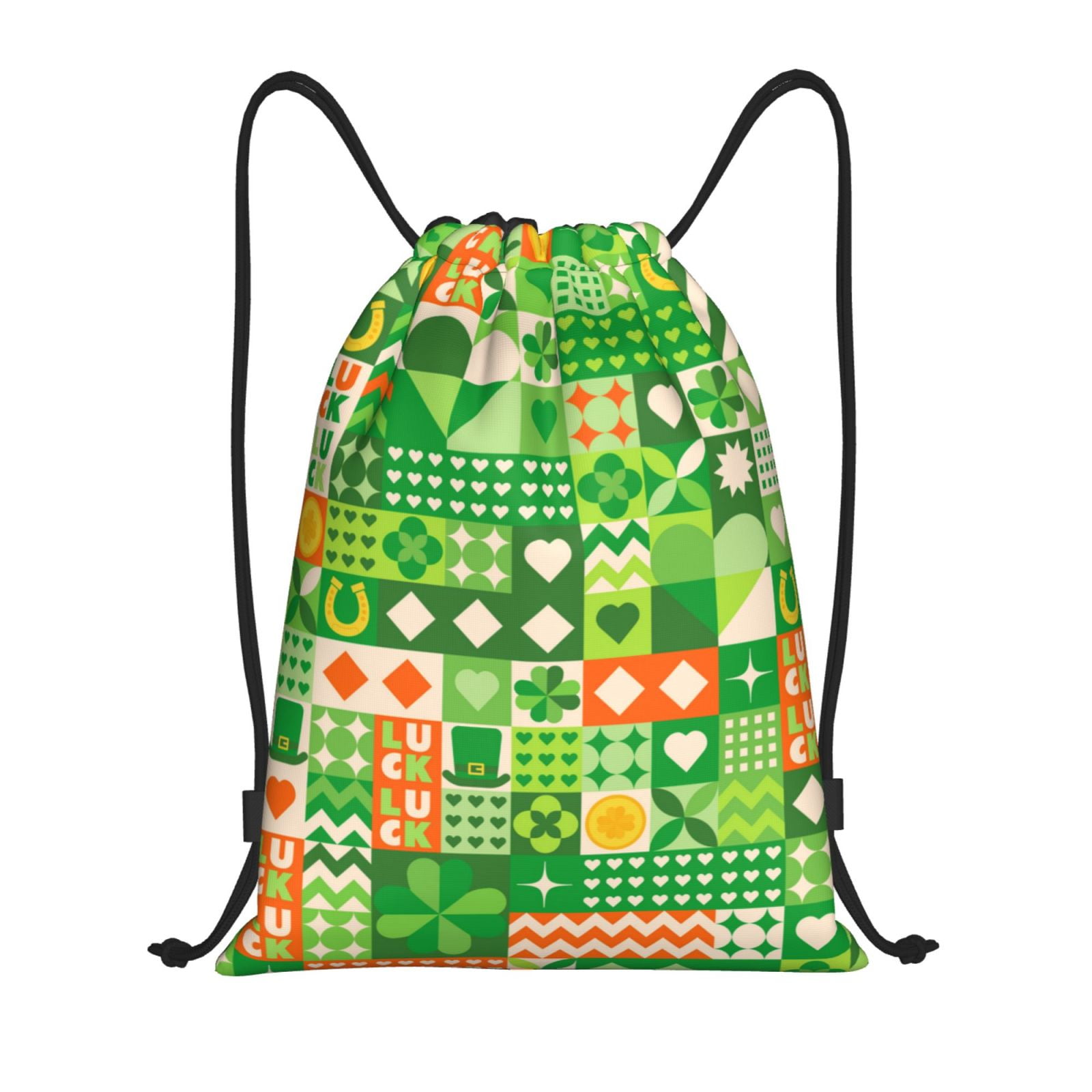 Balery St Patrick's Day6 Pattern Drawstring Backpack Bag Sport Gym ...