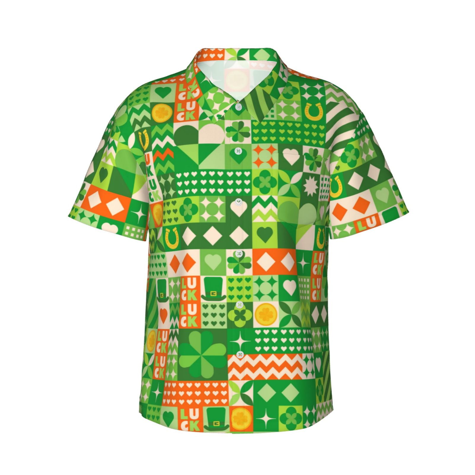 Balery St Patrick's Day6 Print Men's Hawaiian Shirts Short Sleeve Beach ...