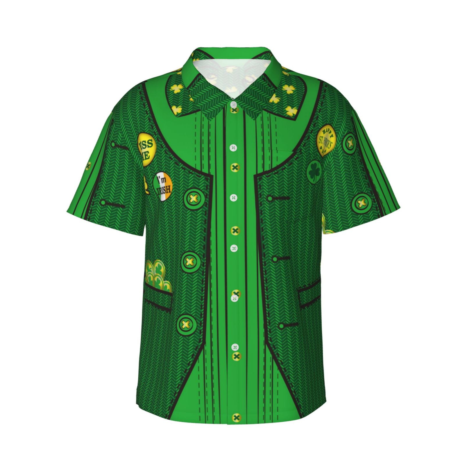 Balery St Patrick's day Print Men's Hawaiian Shirts Short Sleeve Beach ...