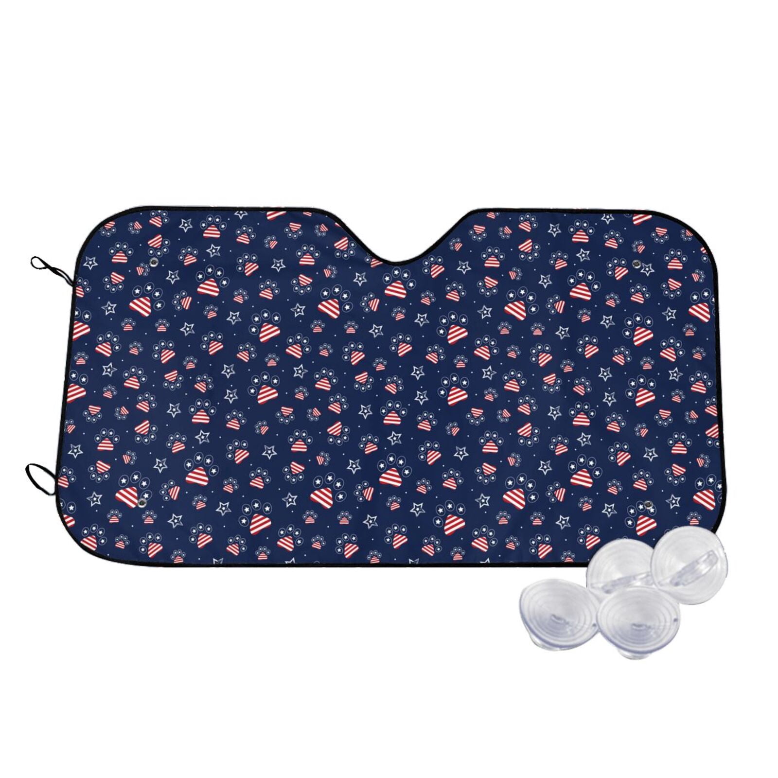 Balery Star Dog Paw Print Car Windshield Sun Shade,Windshield Sunshade ...