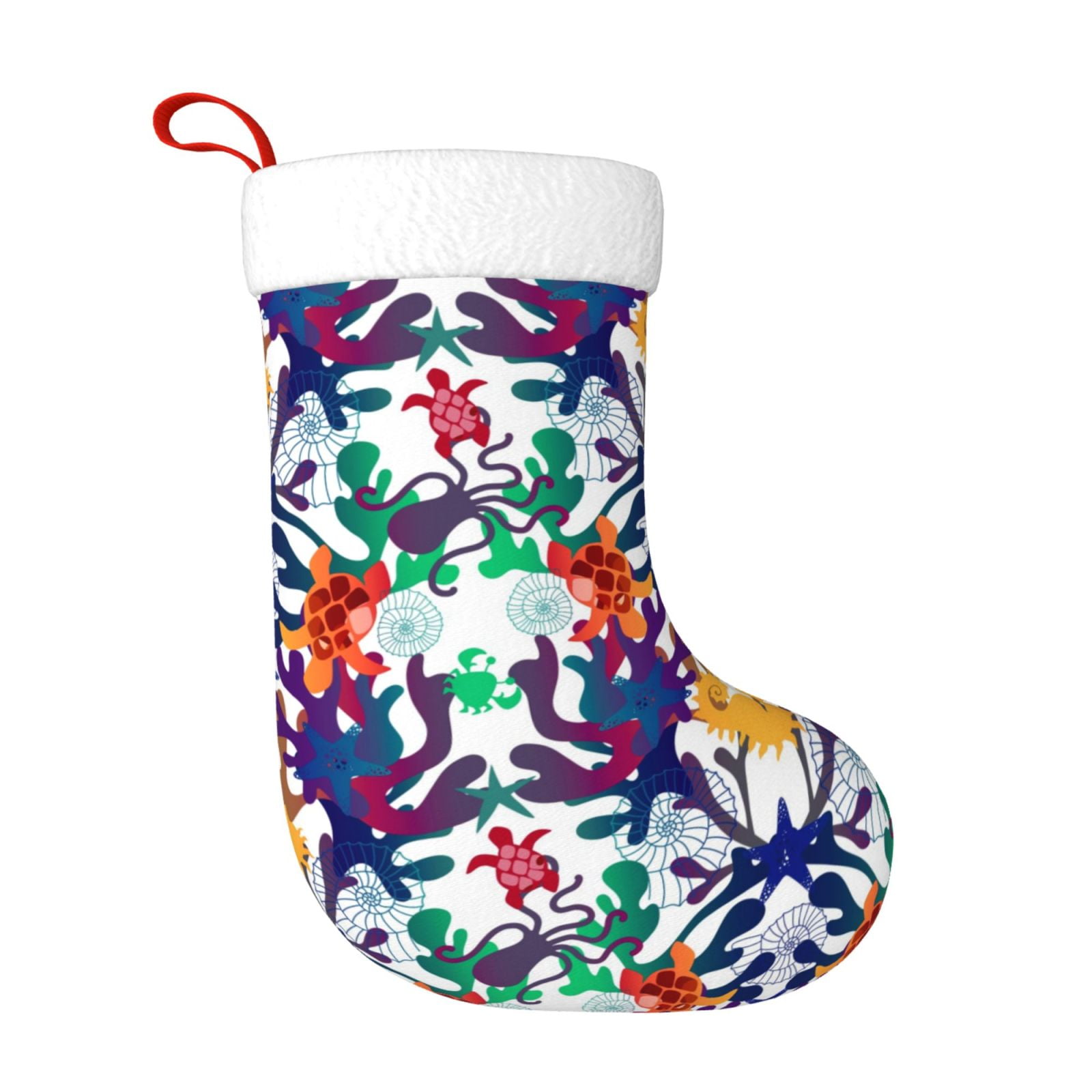 Balery Starfish And Turtle Pattern Christmas Stockings with Initials ...
