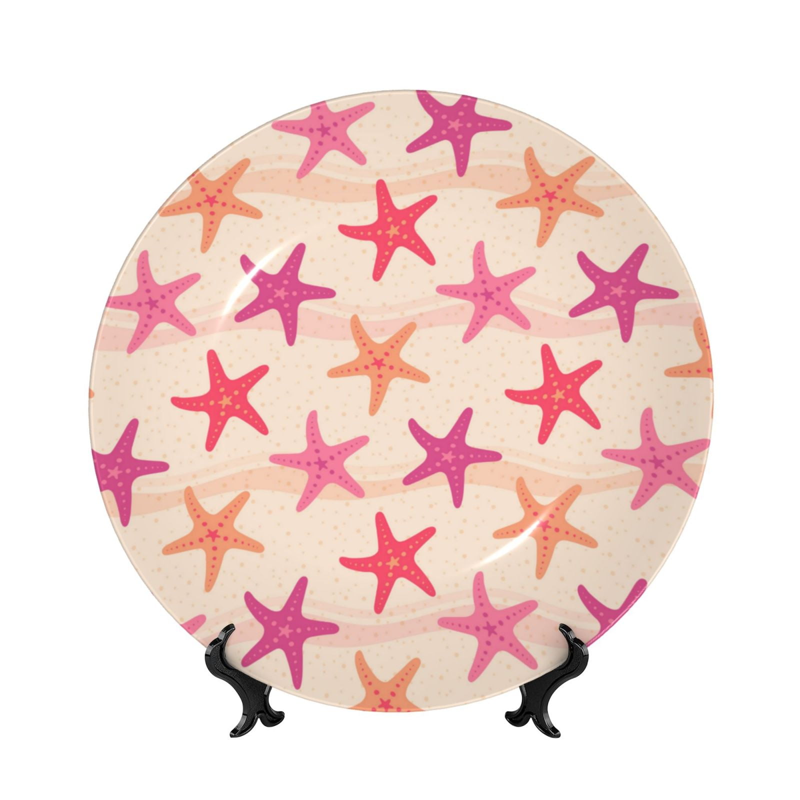 Balery Starfish Print Bone China Decorative Plate Ceramic Dinner Plates ...