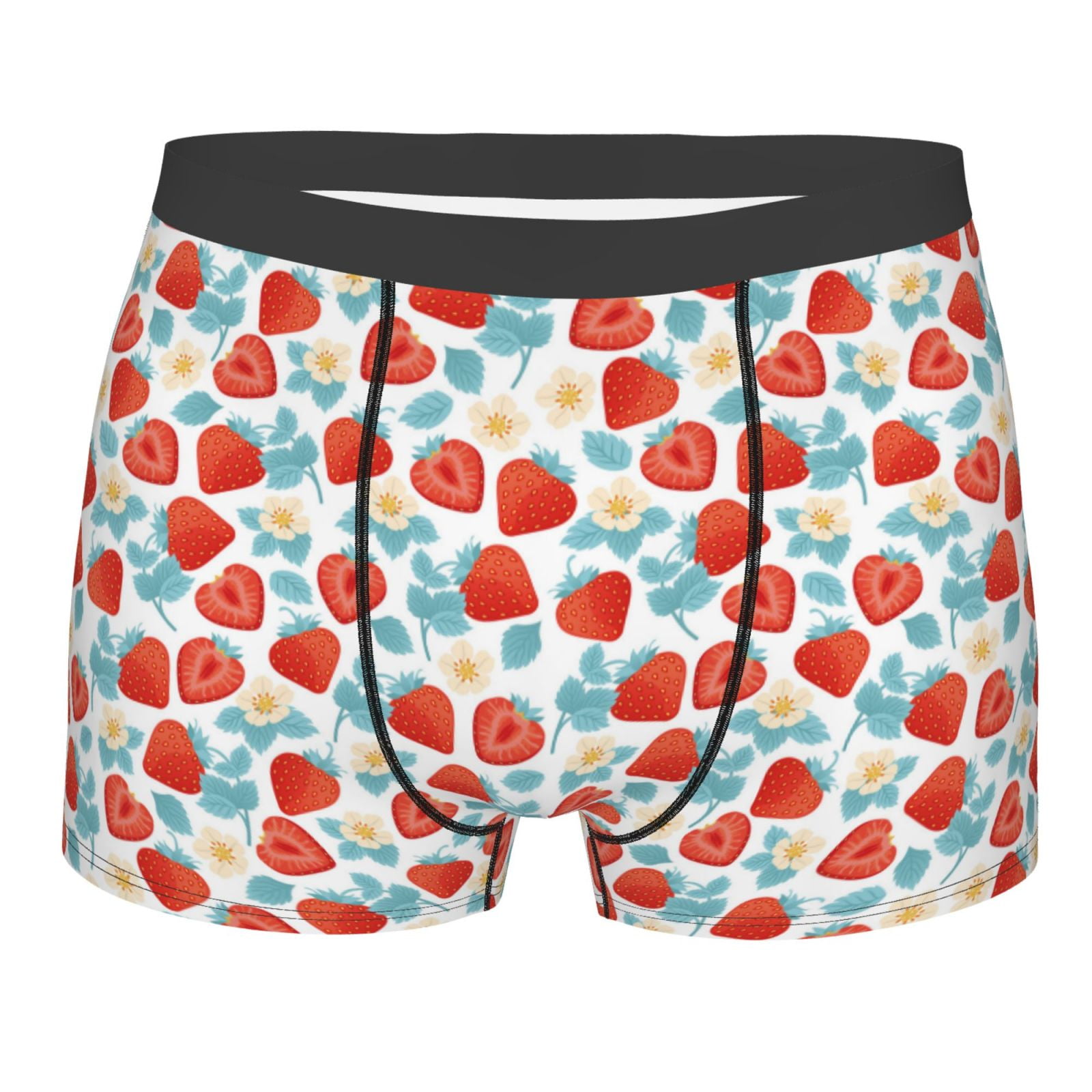 Balery Strawberries Men's Boxer Briefs, Soft and Breathable Cotton ...