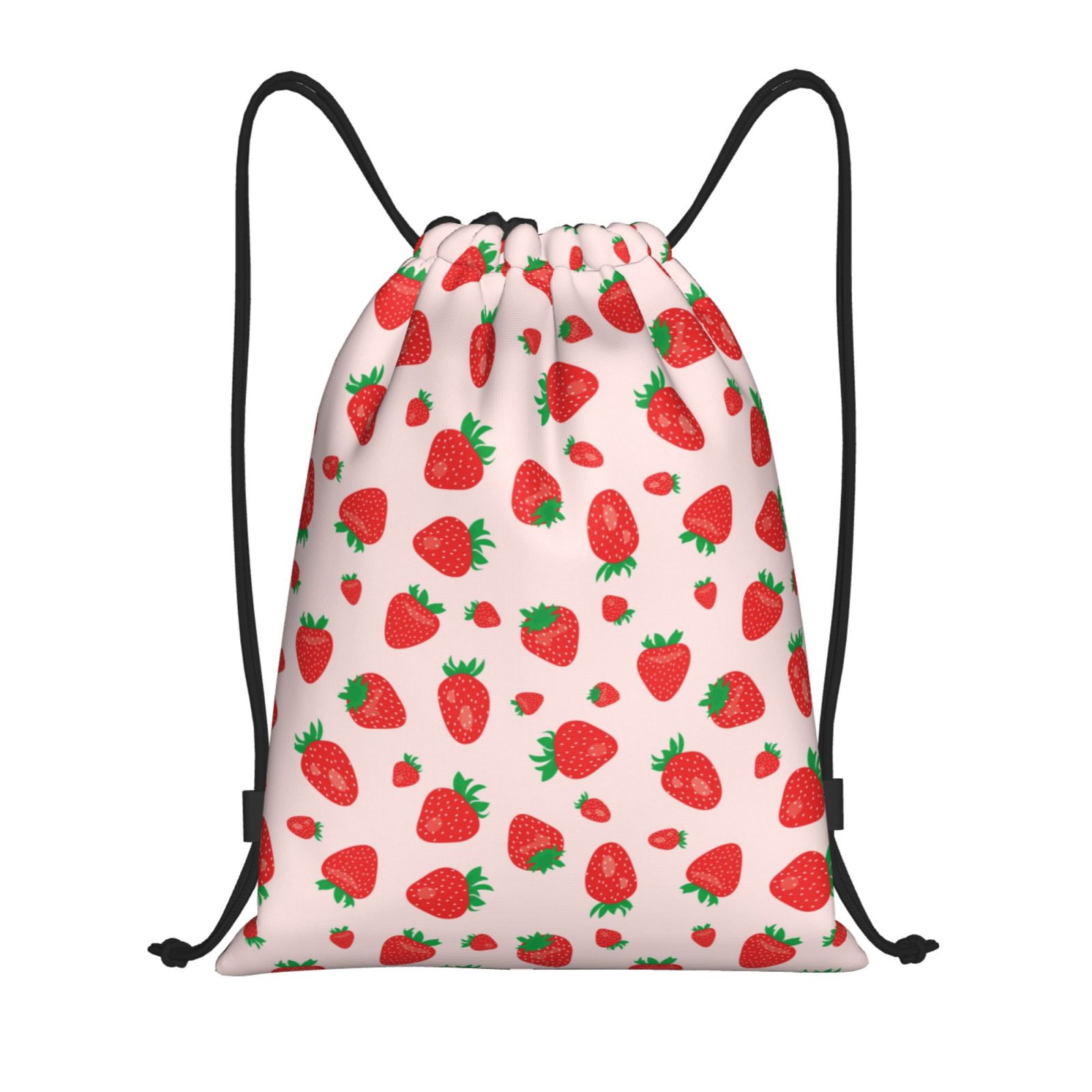 Balery Strawberries Pattern Drawstring Backpack Bag Sport Gym Sackpack ...