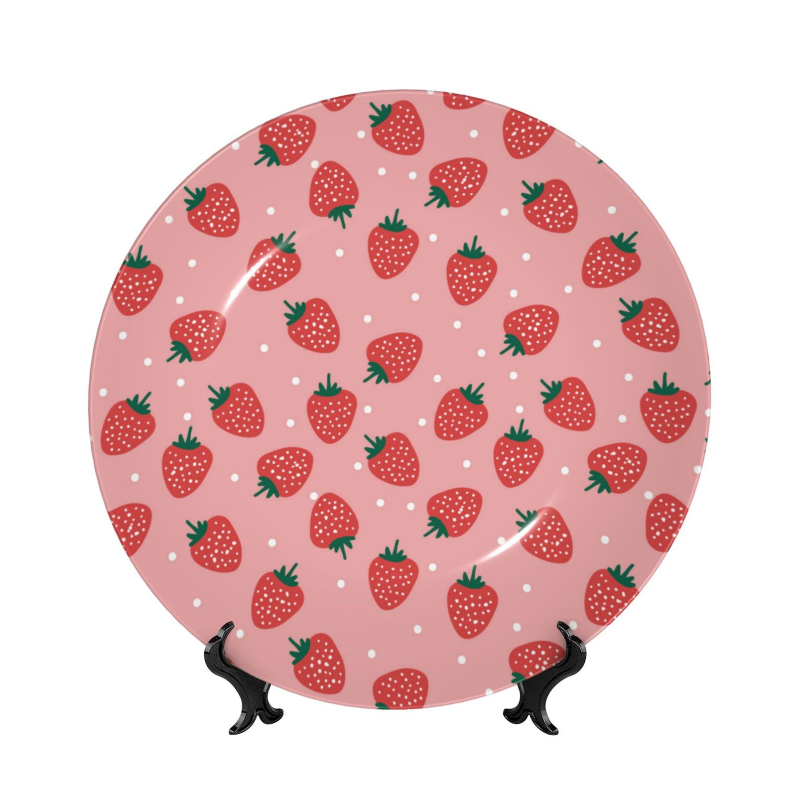 Balery Strawberries Print Bone China Decorative Plate Ceramic Dinner ...