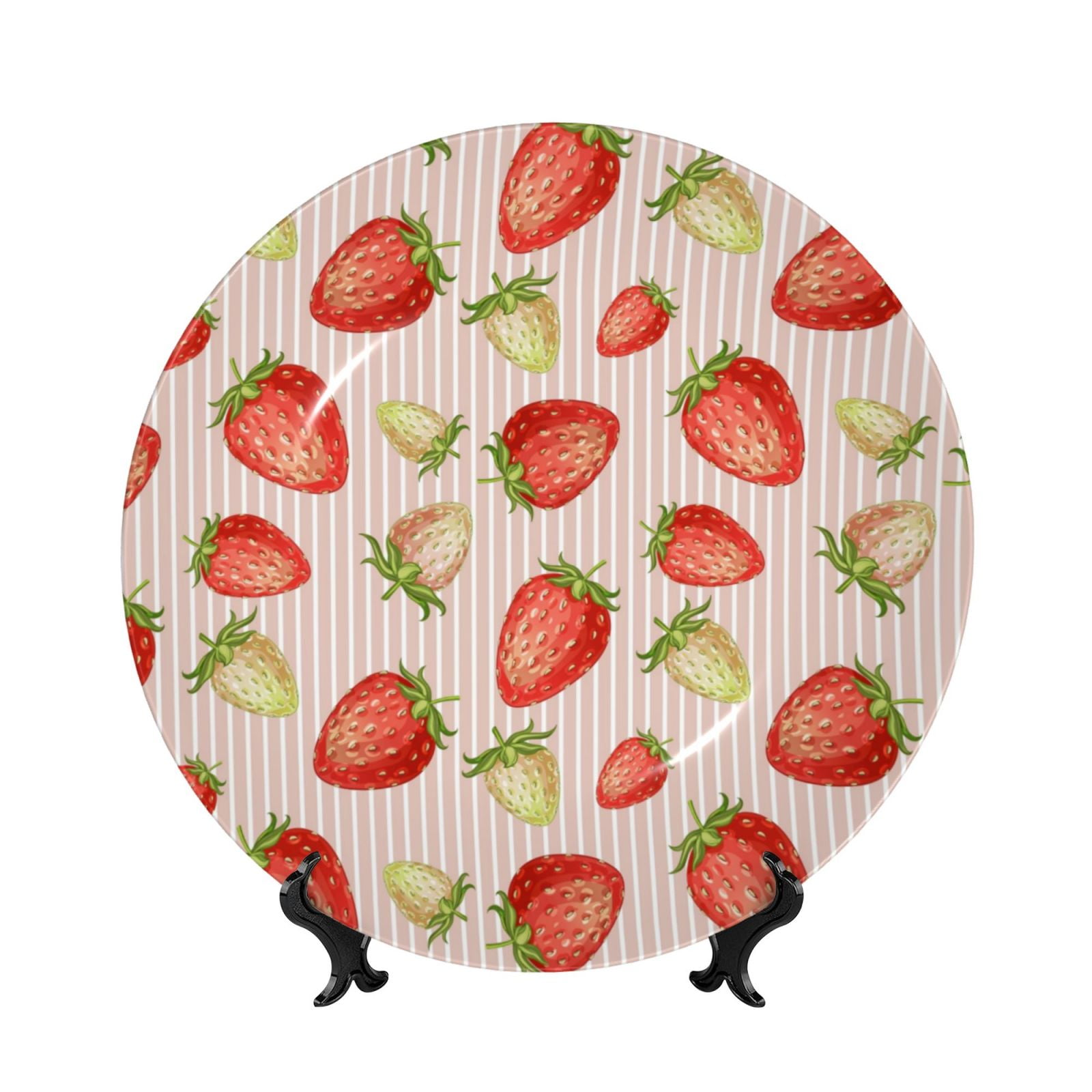 Balery Strawberries Print Bone China Decorative Plate Ceramic Dinner ...