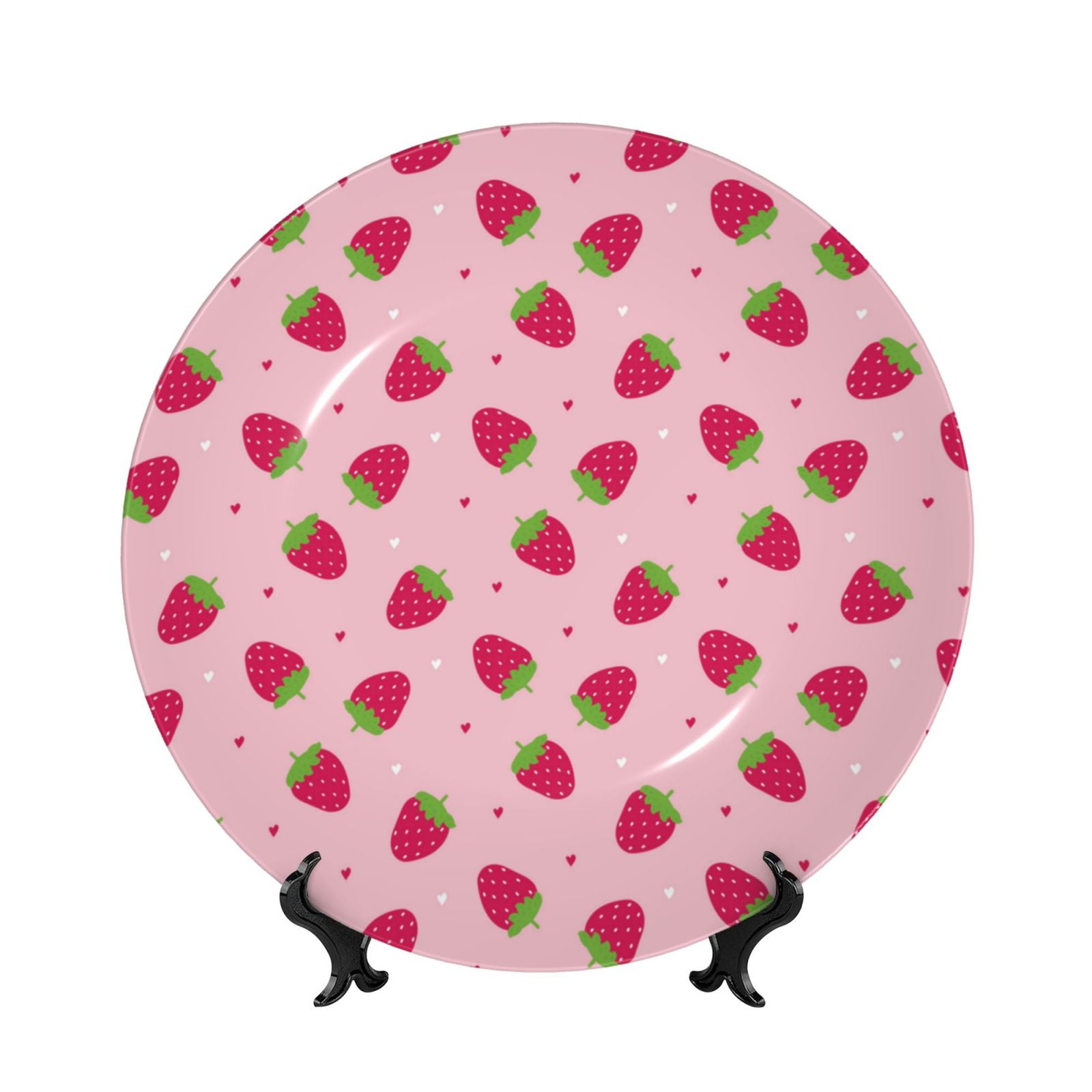 Balery Strawberries Print Bone China Decorative Plate Ceramic Dinner ...