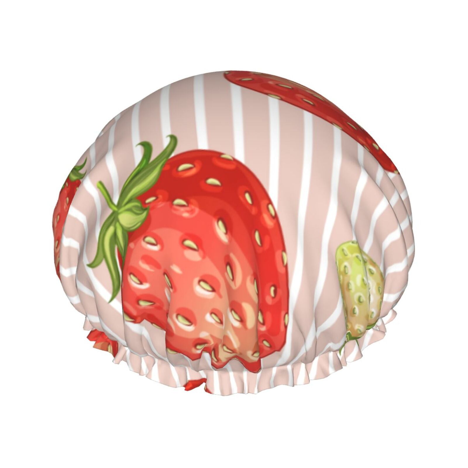 Balery Strawberries Shower Caps, Double Layer Waterproof Shower Cap ...