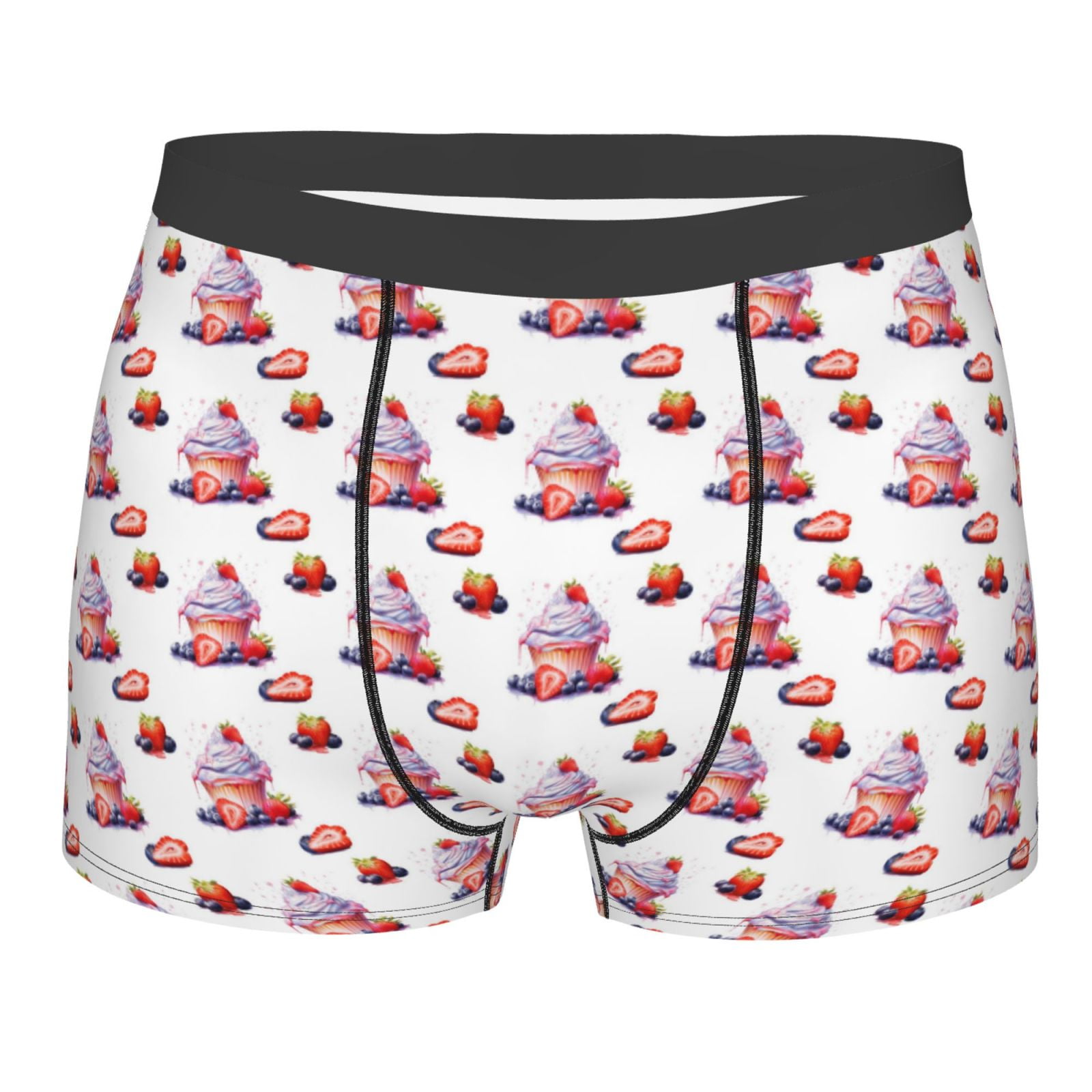 Balery Strawberry Blueberry Cream Cake Men's Boxer Briefs, Soft and ...