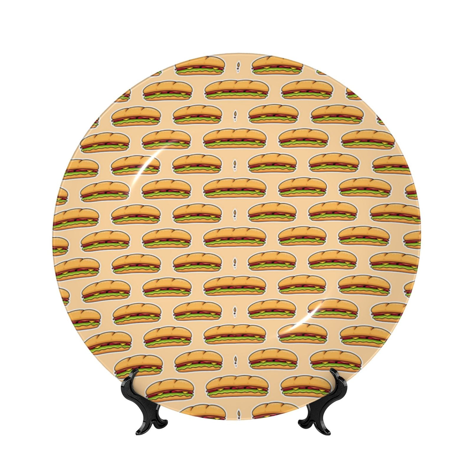 Balery Submarine Sub Sandwich Print Bone China Decorative Plate Ceramic ...