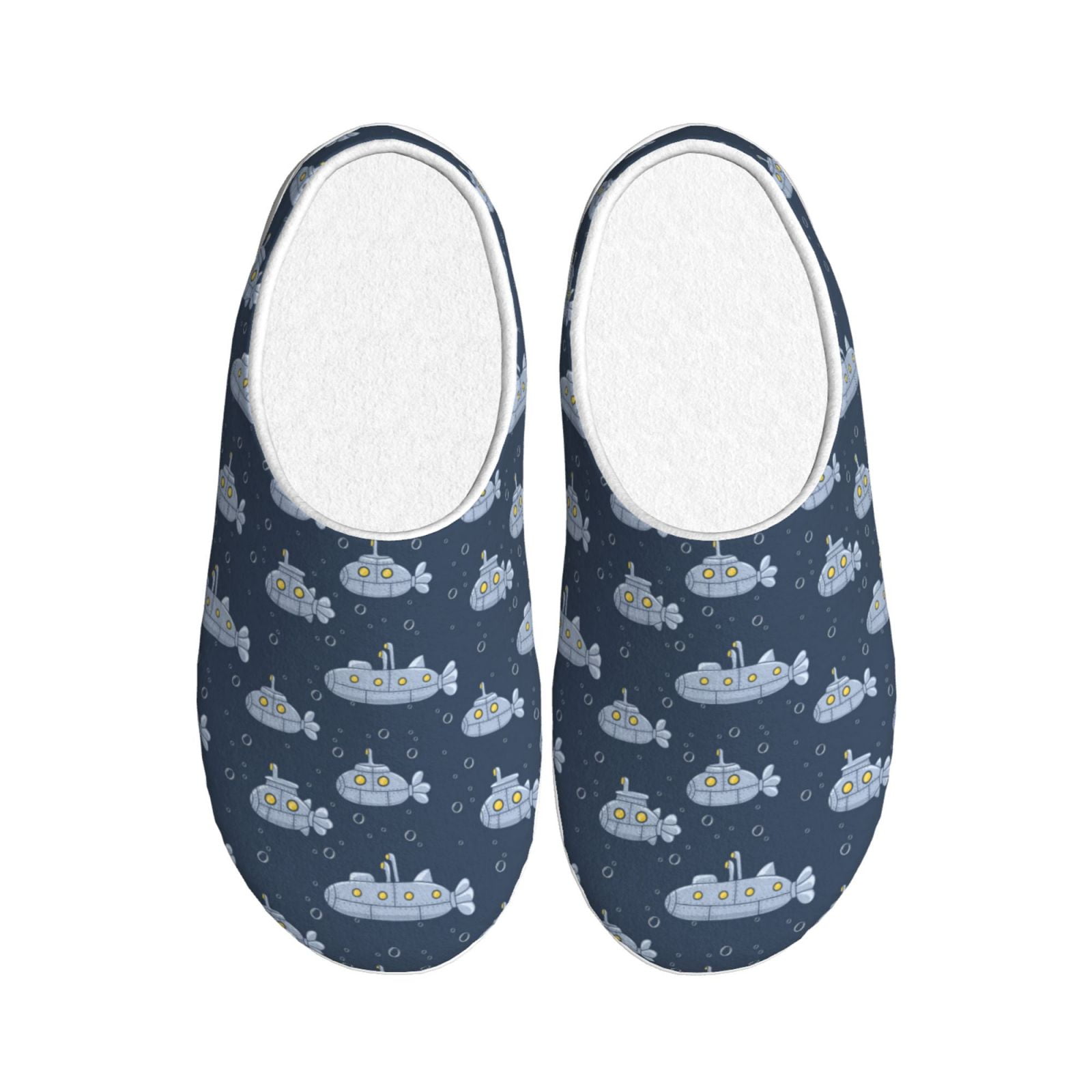 Balery Submarine With Periscope Pattern Women's Fuzzy Memory Foam ...