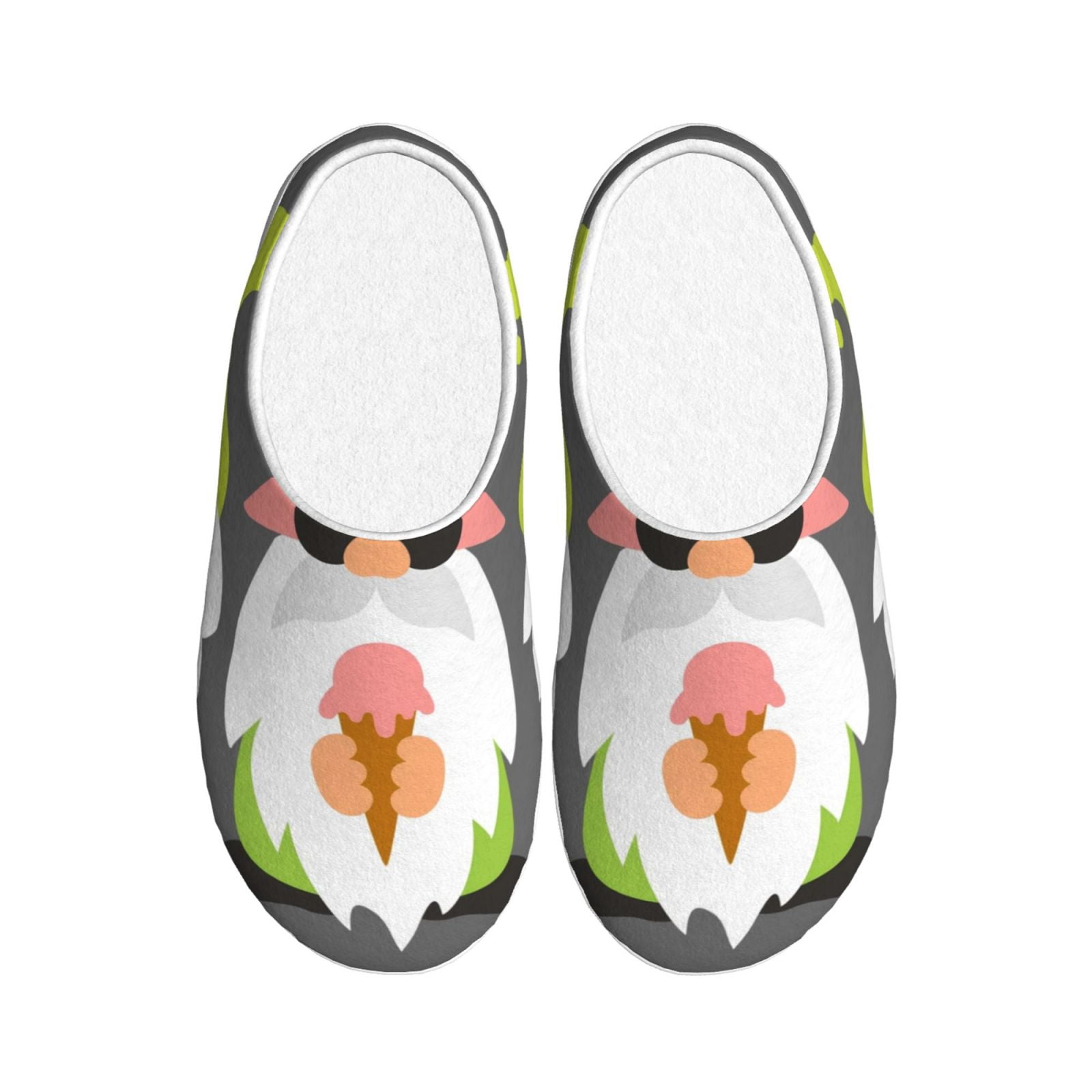 Balery Summer Gnome 1 Pattern Women's Fuzzy Memory Foam Slippers Fluffy ...