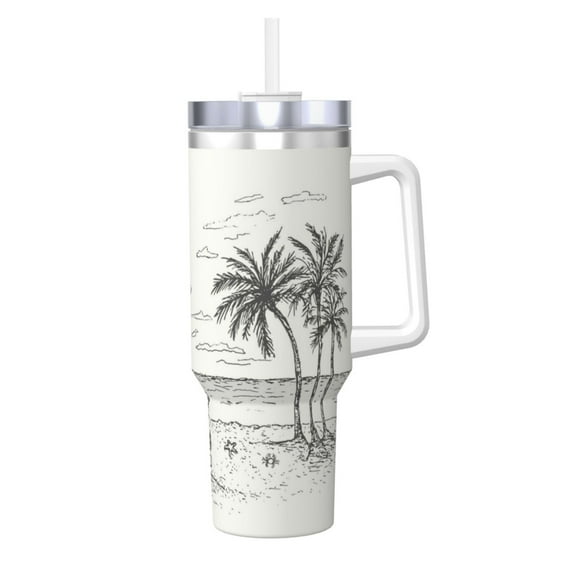 Balery Summer Vacation Scene With Camping Van Pattern 40oz Stainless ...