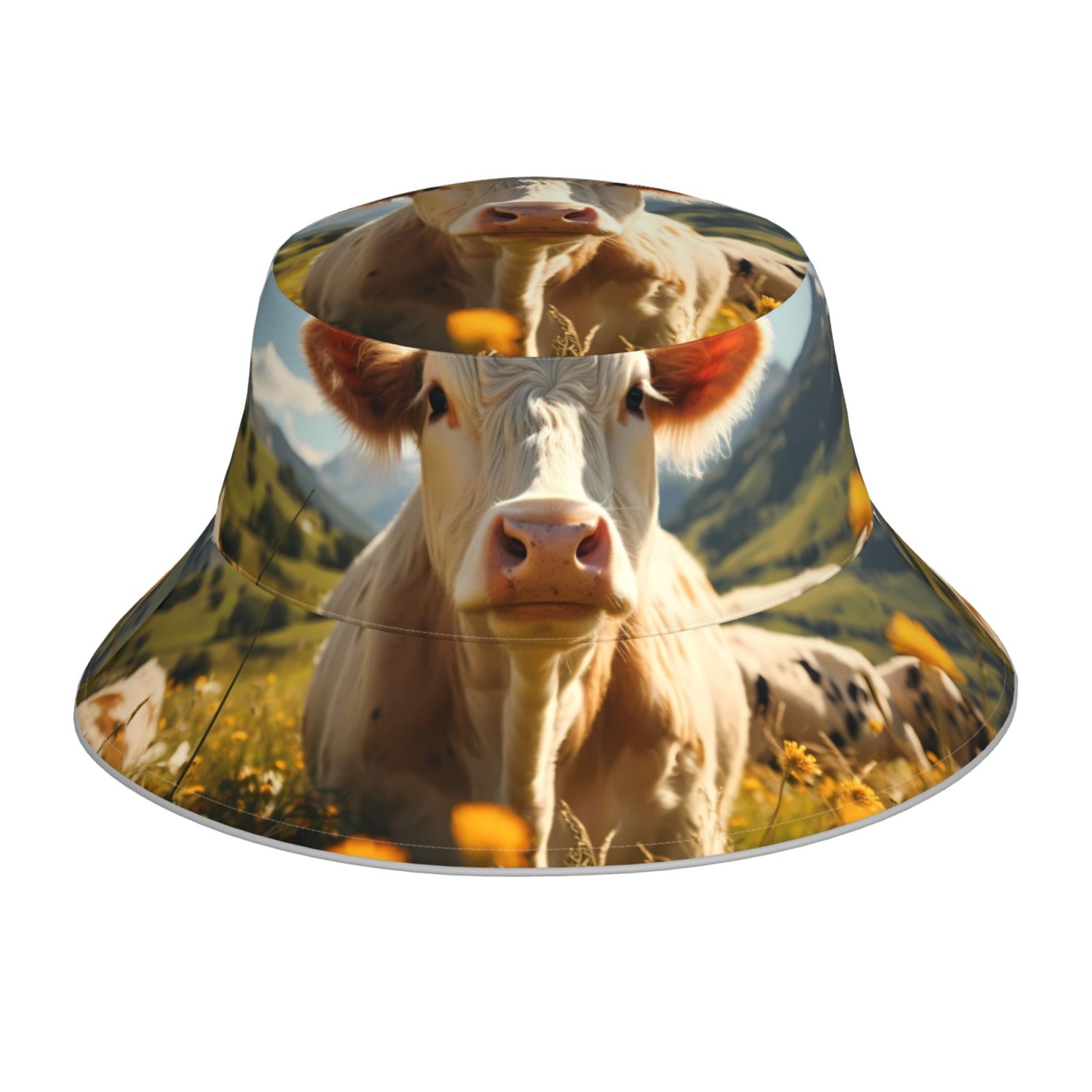 Balery Sunflower Cow Pasture Sun Hats for Men Women Bucket Hat UPF 50 ...