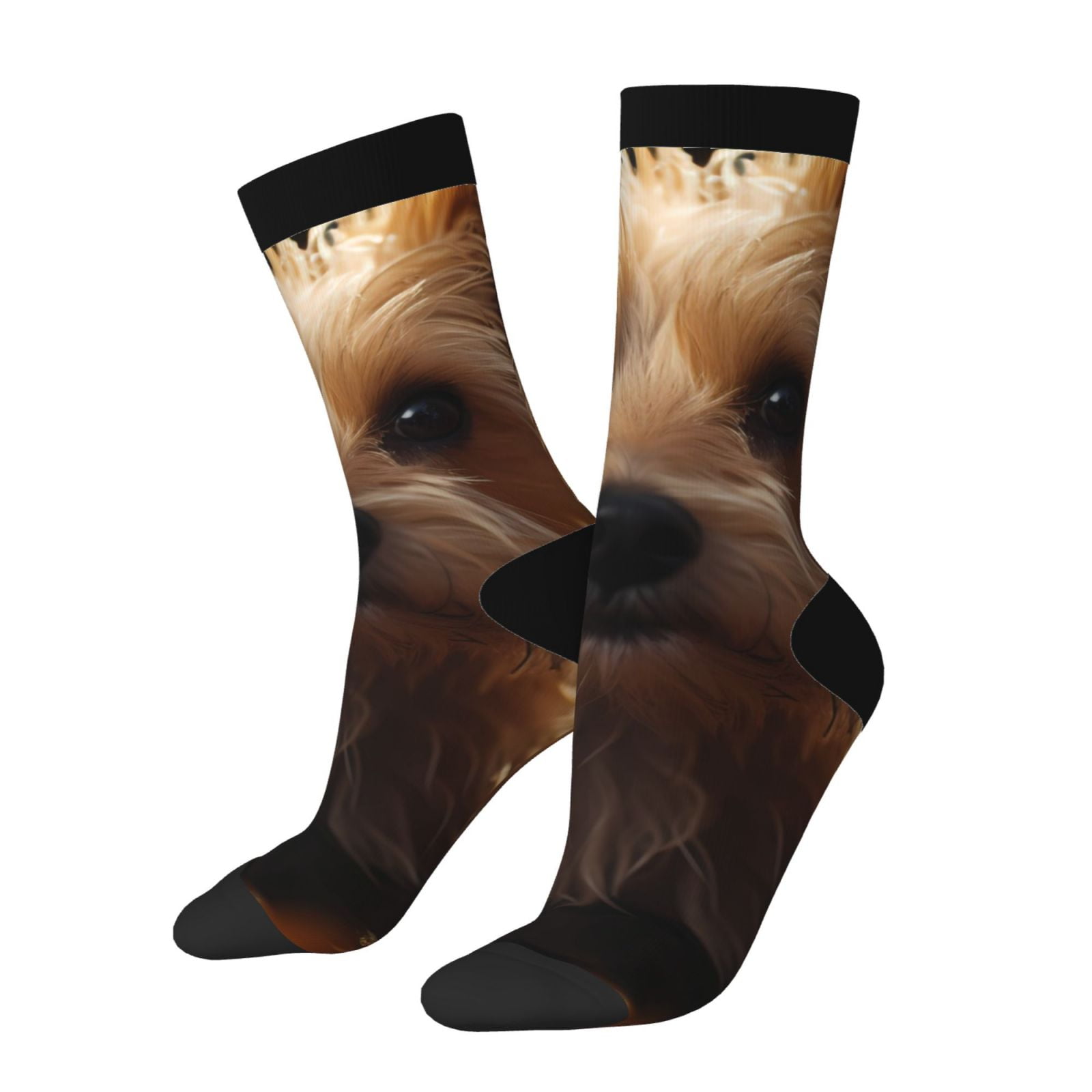 Balery Sunflower Cute Puppy Pattern Crew Socks Unisex– Soft & Breathable Socks for Men & Women ...