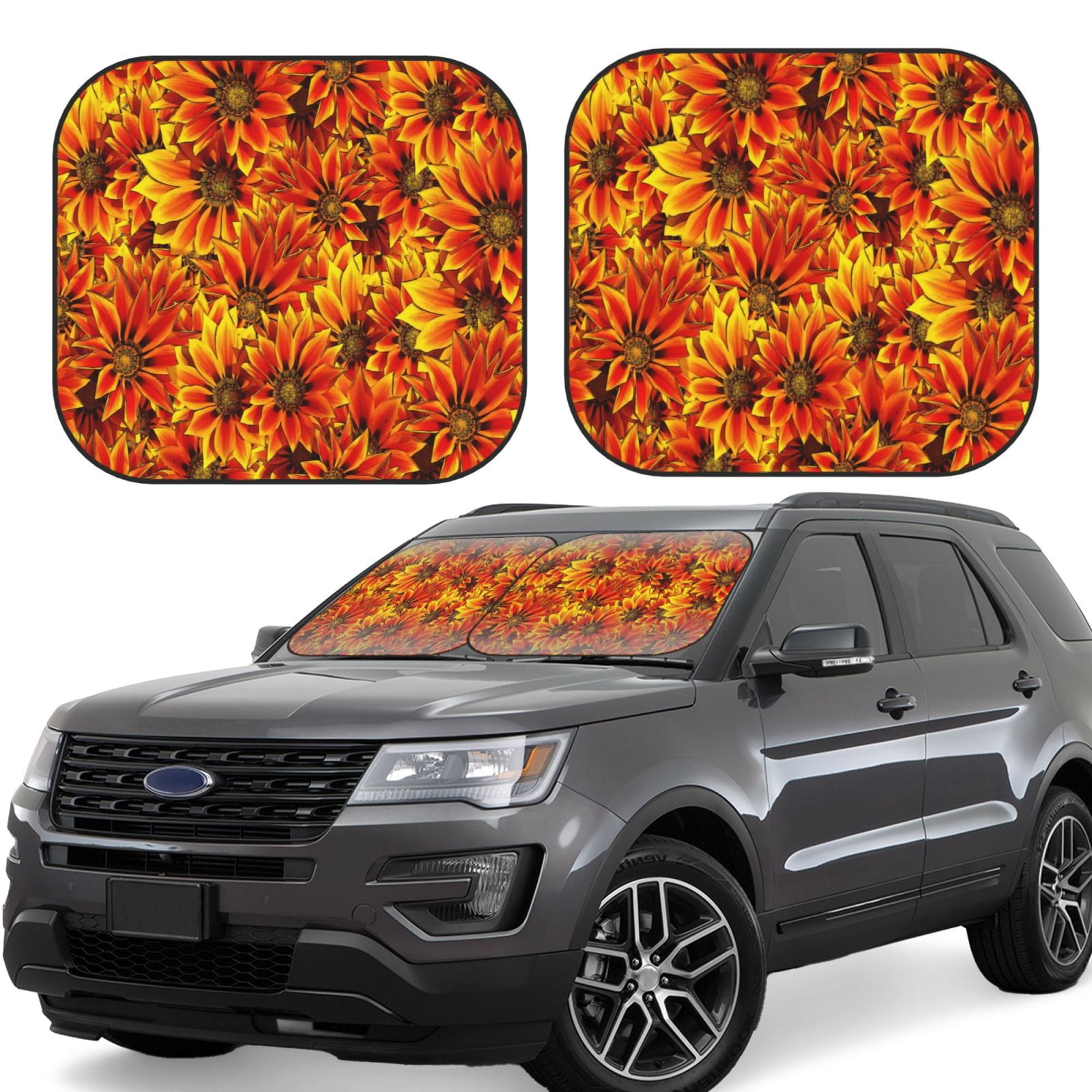 Balery Sunflower4 Sun Shield 2 Pack For Car Front Windows Foldable Sun ...